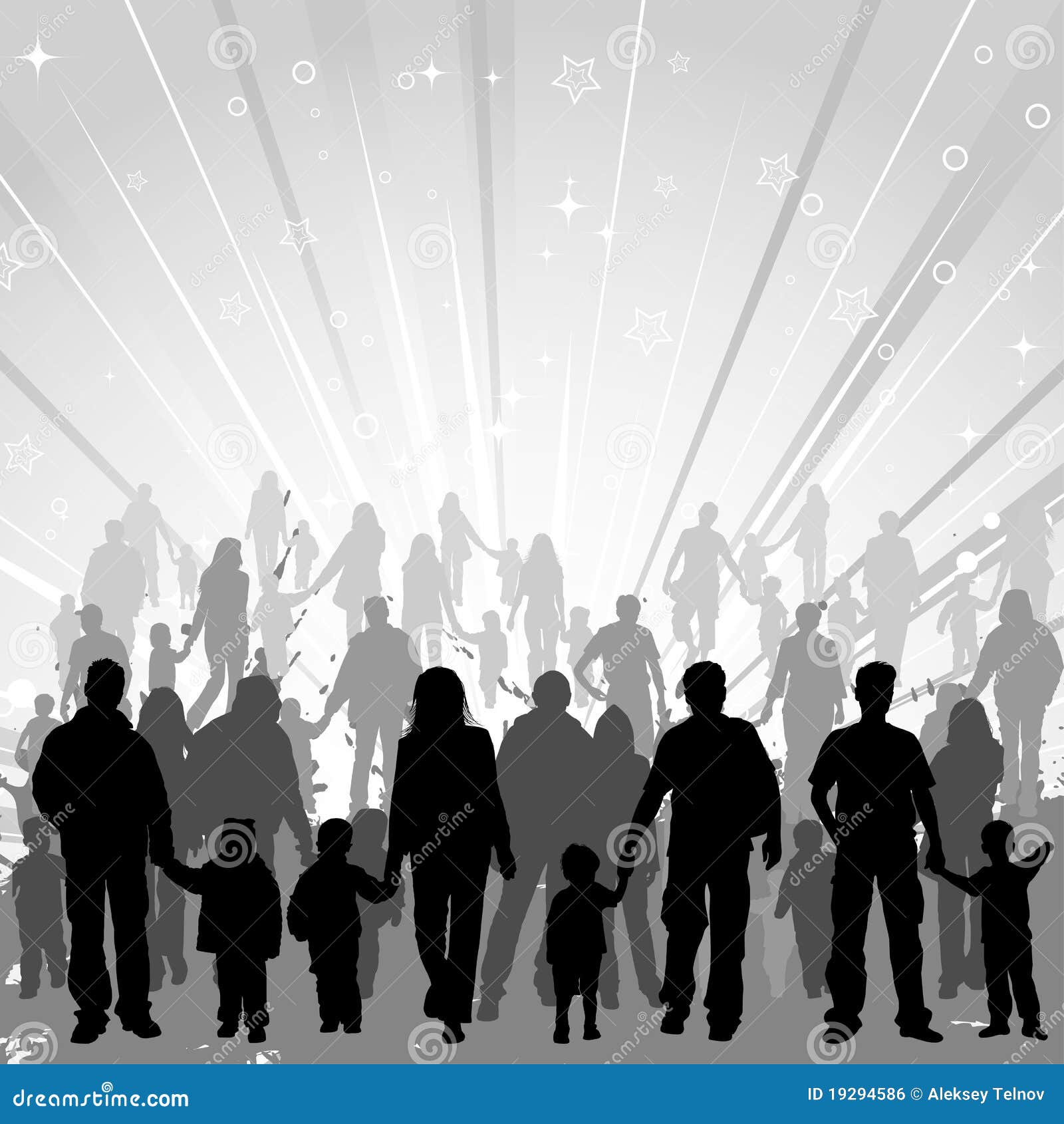 Collect Family Silhouettes Vector Illustration | CartoonDealer.com ...