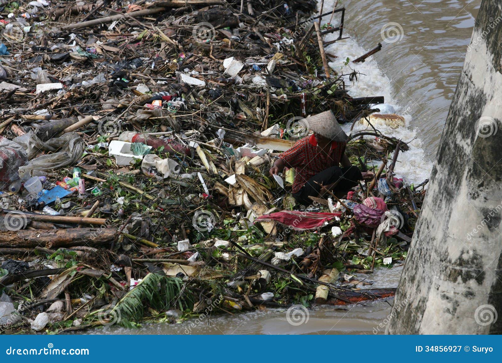 Collect trash editorial photography. Image of java, central - 34856927