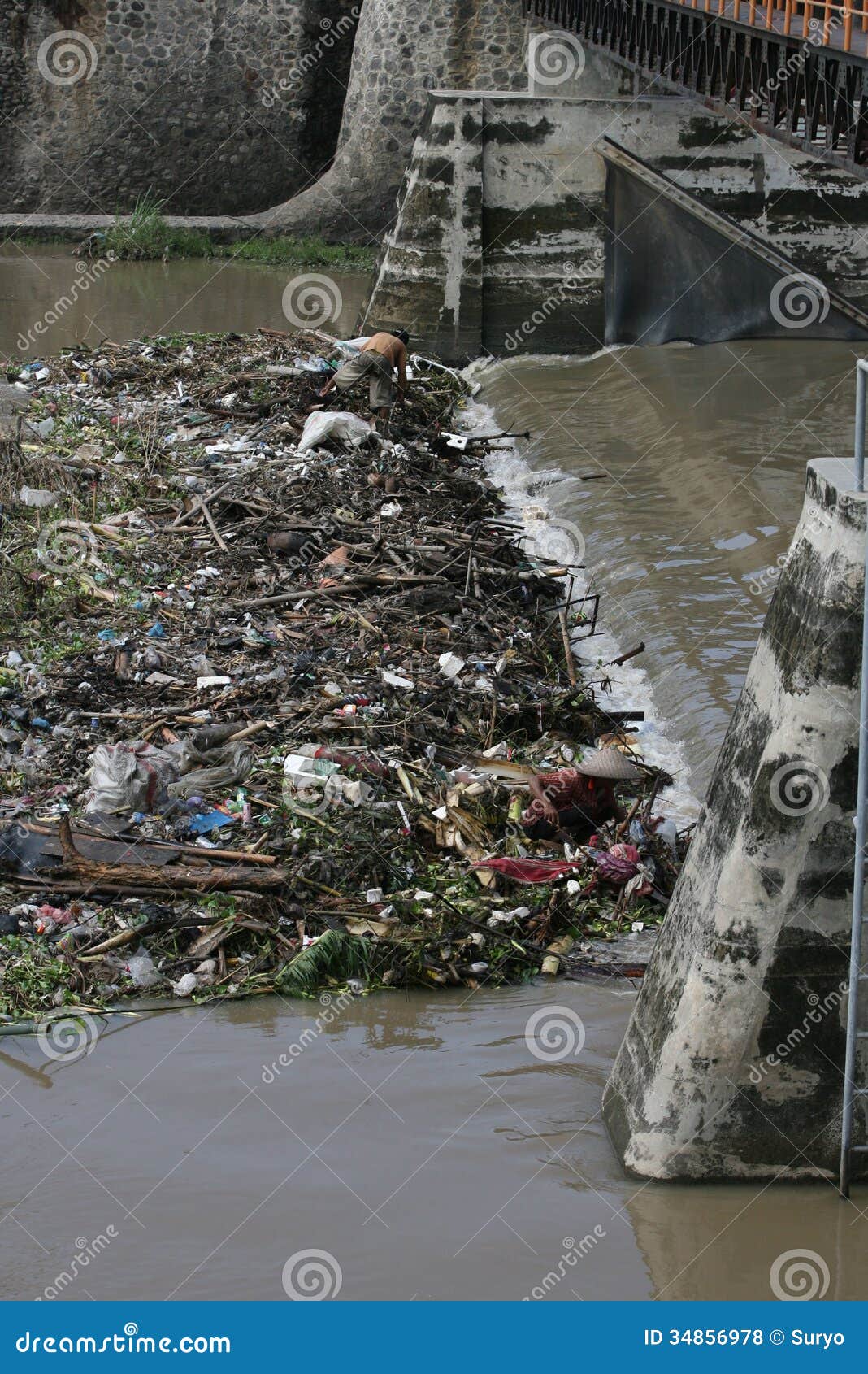 Collect trash editorial stock photo. Image of java, trash - 34856978