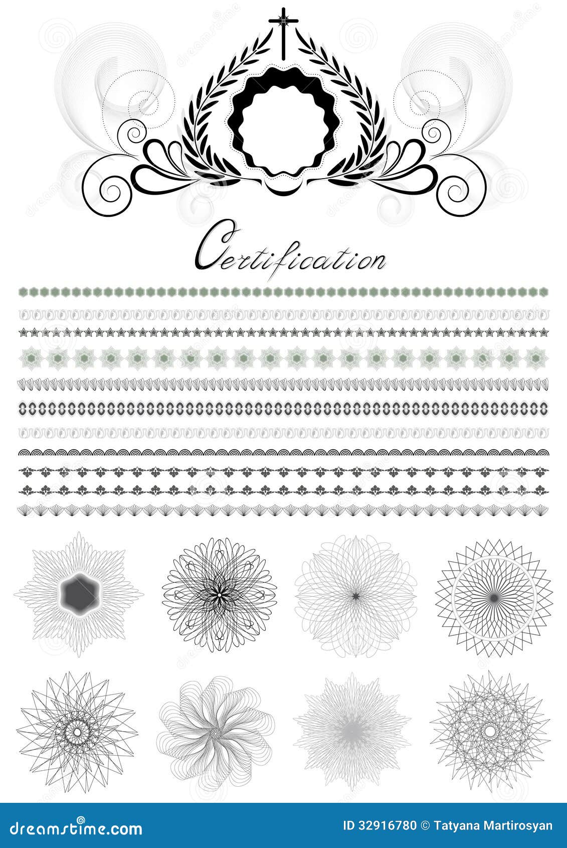 Collected Round Frames and Borders for Decor Pages Stock Vector ...