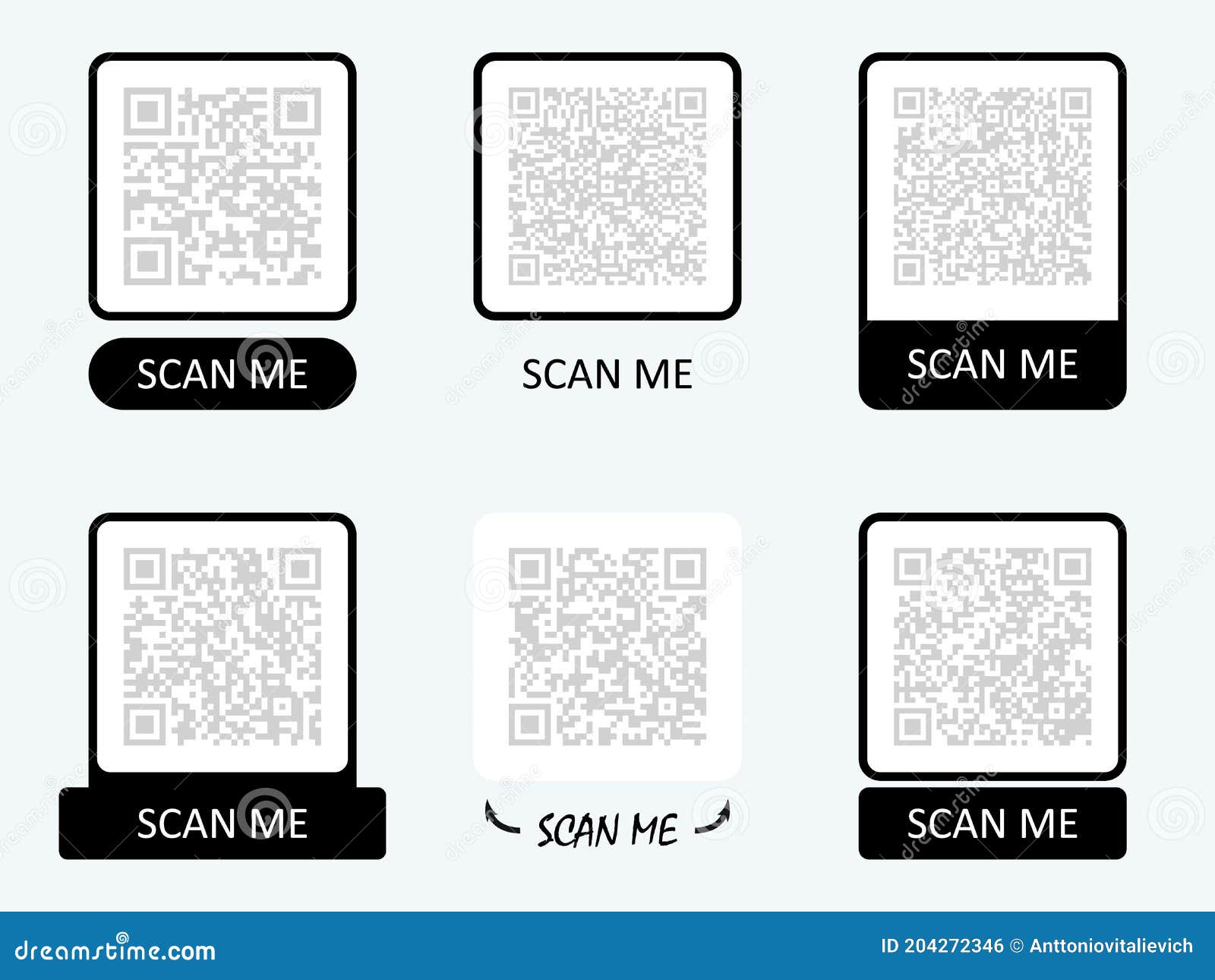 Collectie Scant Me Sjabloon Van Qr Code. Verschillend Kader Voor Qr ...