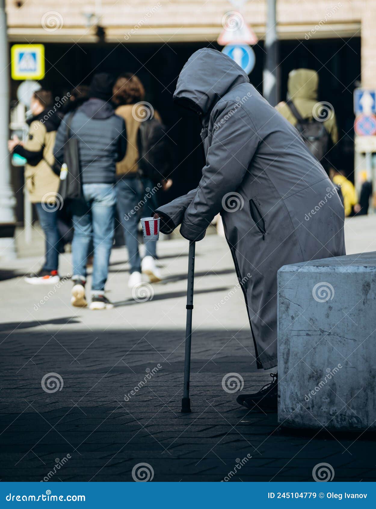Collecting Alms on the Streets of Moscow Stock Image - Image of hand ...