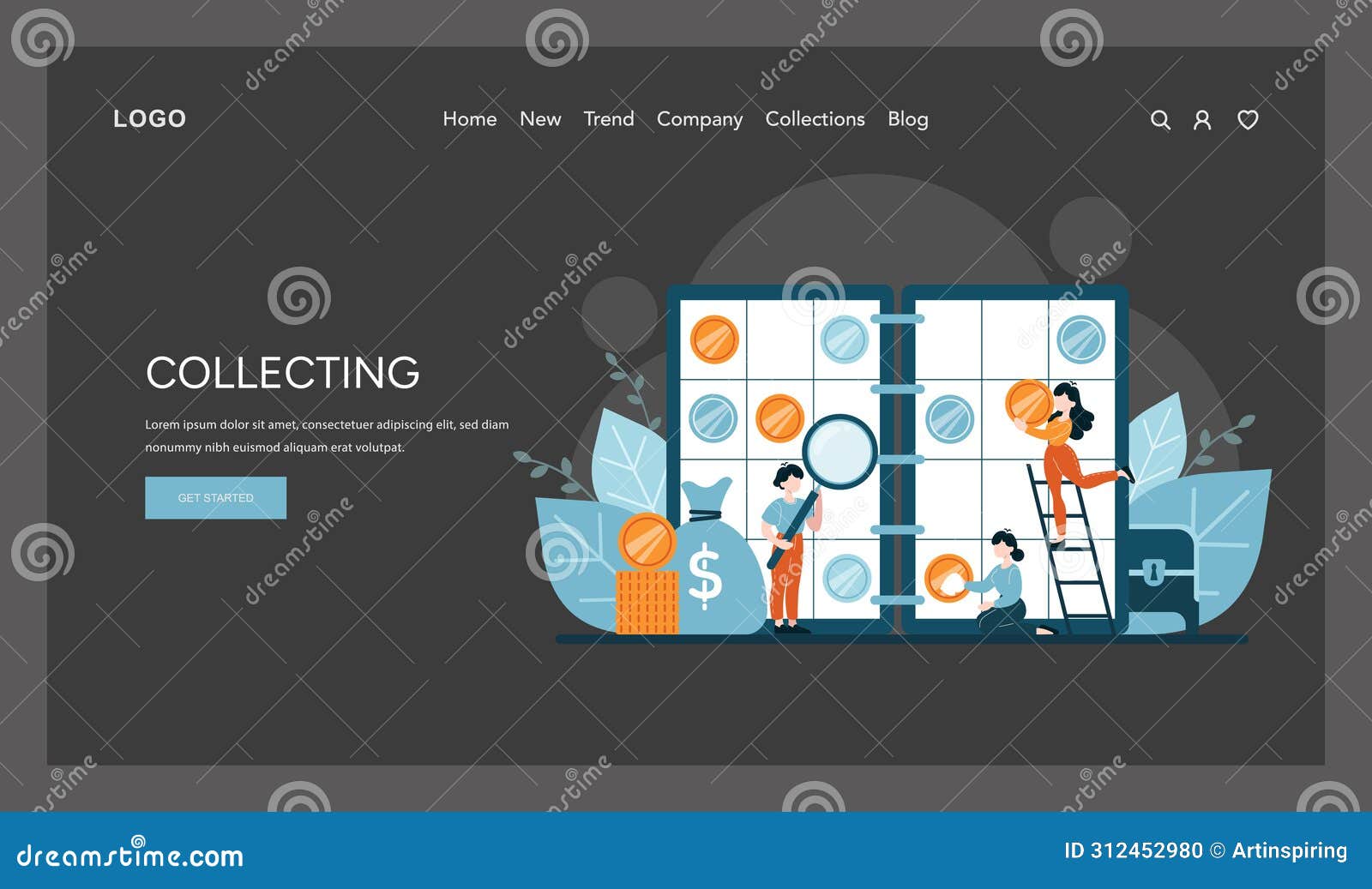 Animated Collectors Curate Coins Into Cartoon Vector | CartoonDealer ...
