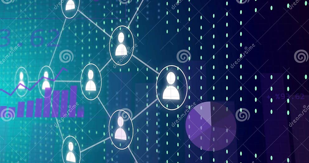 Collecting Data and Network Connections Image Over Digital Background ...