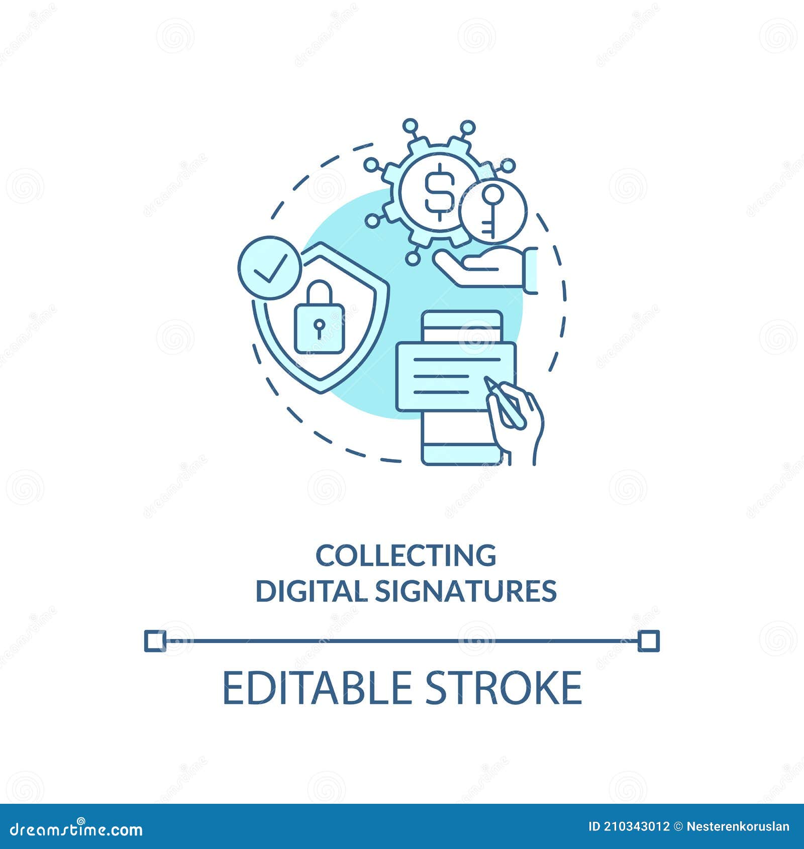 Collecting Digital Signatures Concept Icon Stock Vector - Illustration ...