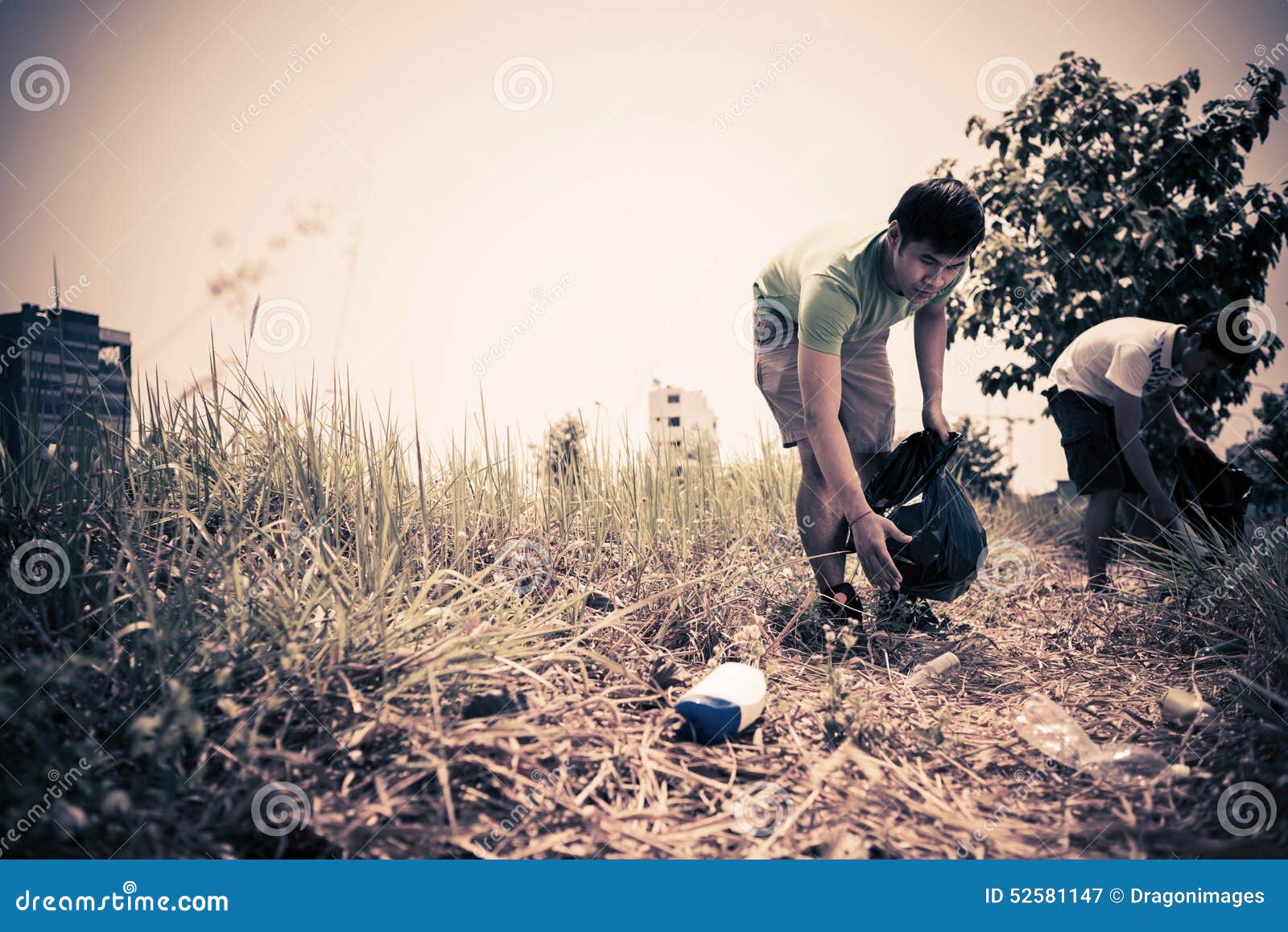 Collecting garbage stock image. Image of working, cleaning - 52581147
