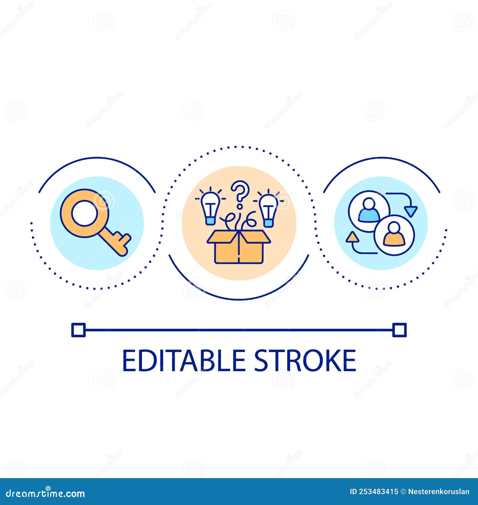 Collecting Ideas from Team Loop Concept Icon Stock Vector ...