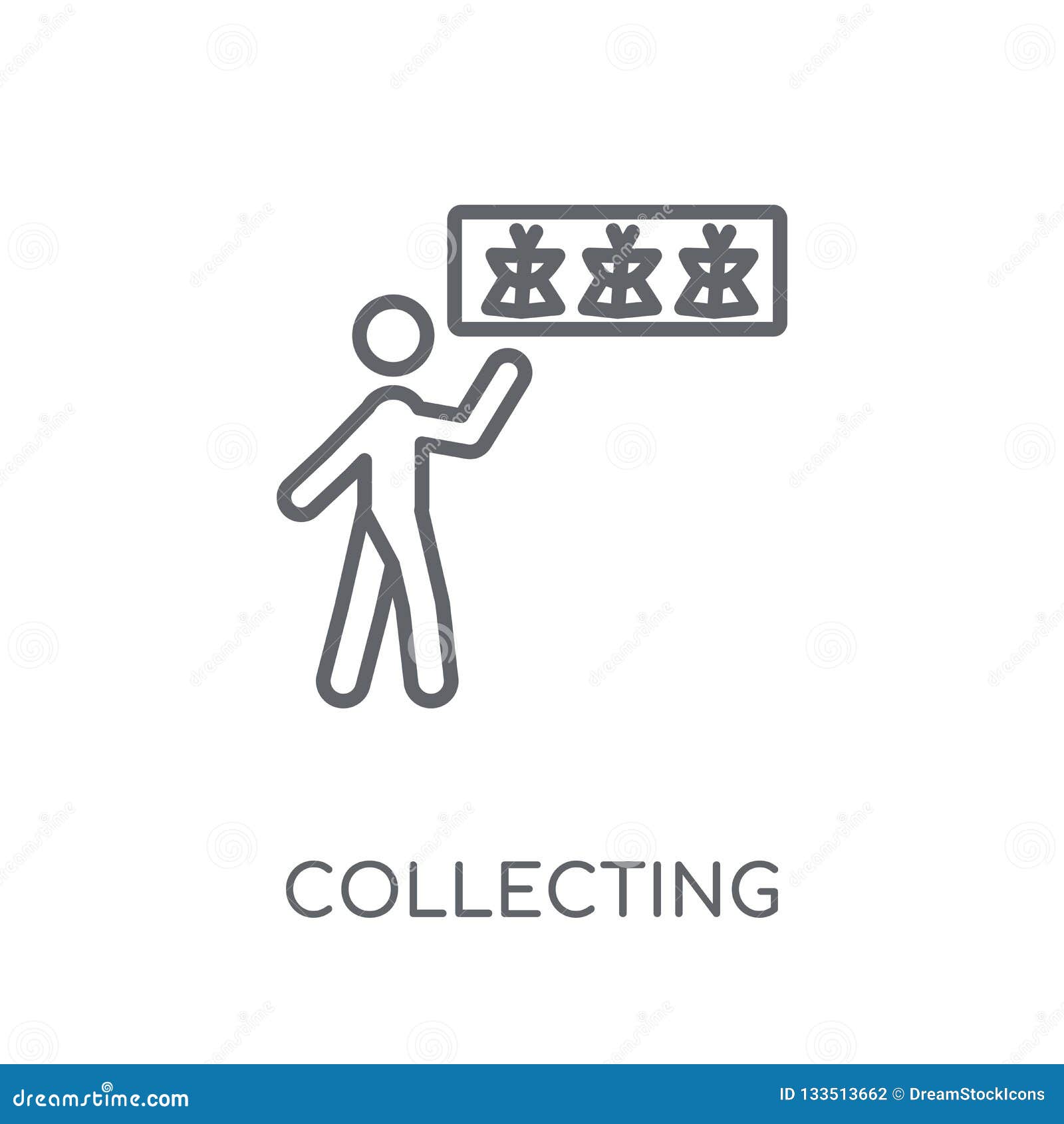 Collecting Linear Icon. Modern Outline Collecting Logo Concept O Stock ...