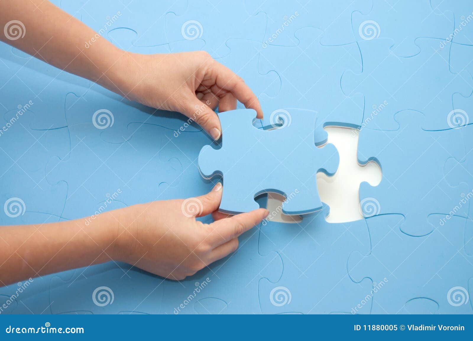 Collecting a Part of a Puzzle Stock Image - Image of frame, human: 11880005