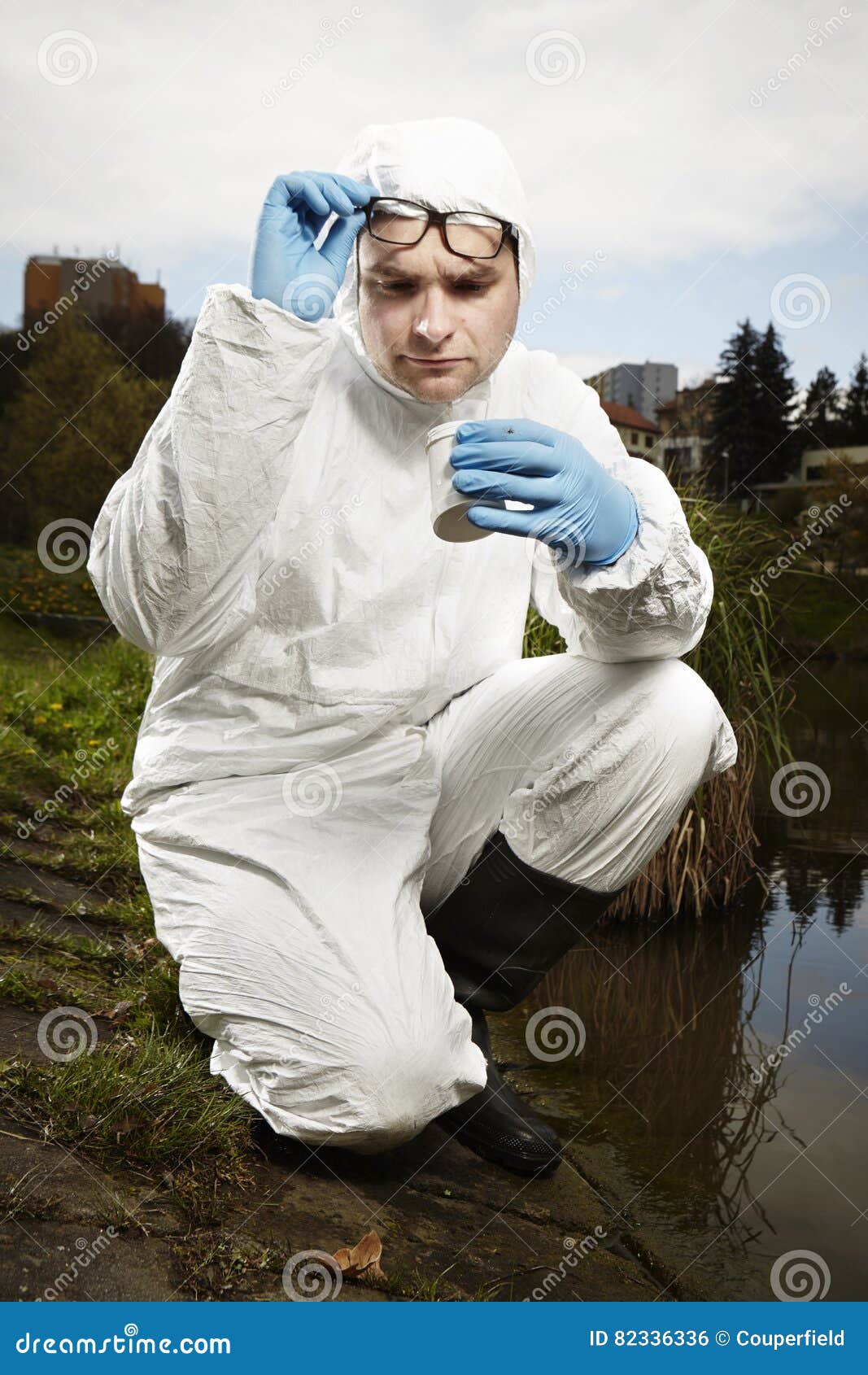 Collecting of water sample stock photo. Image of environment - 82336336
