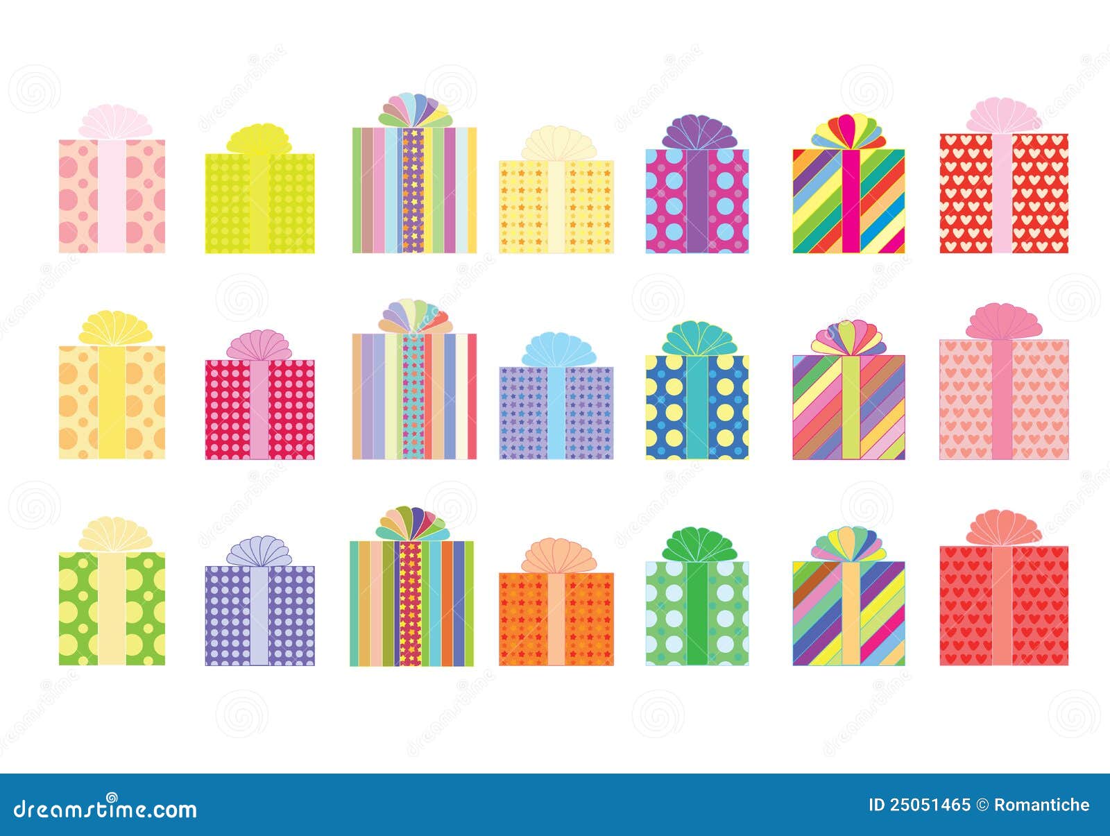 Collection of 2d presents stock vector. Illustration of pink - 25051465