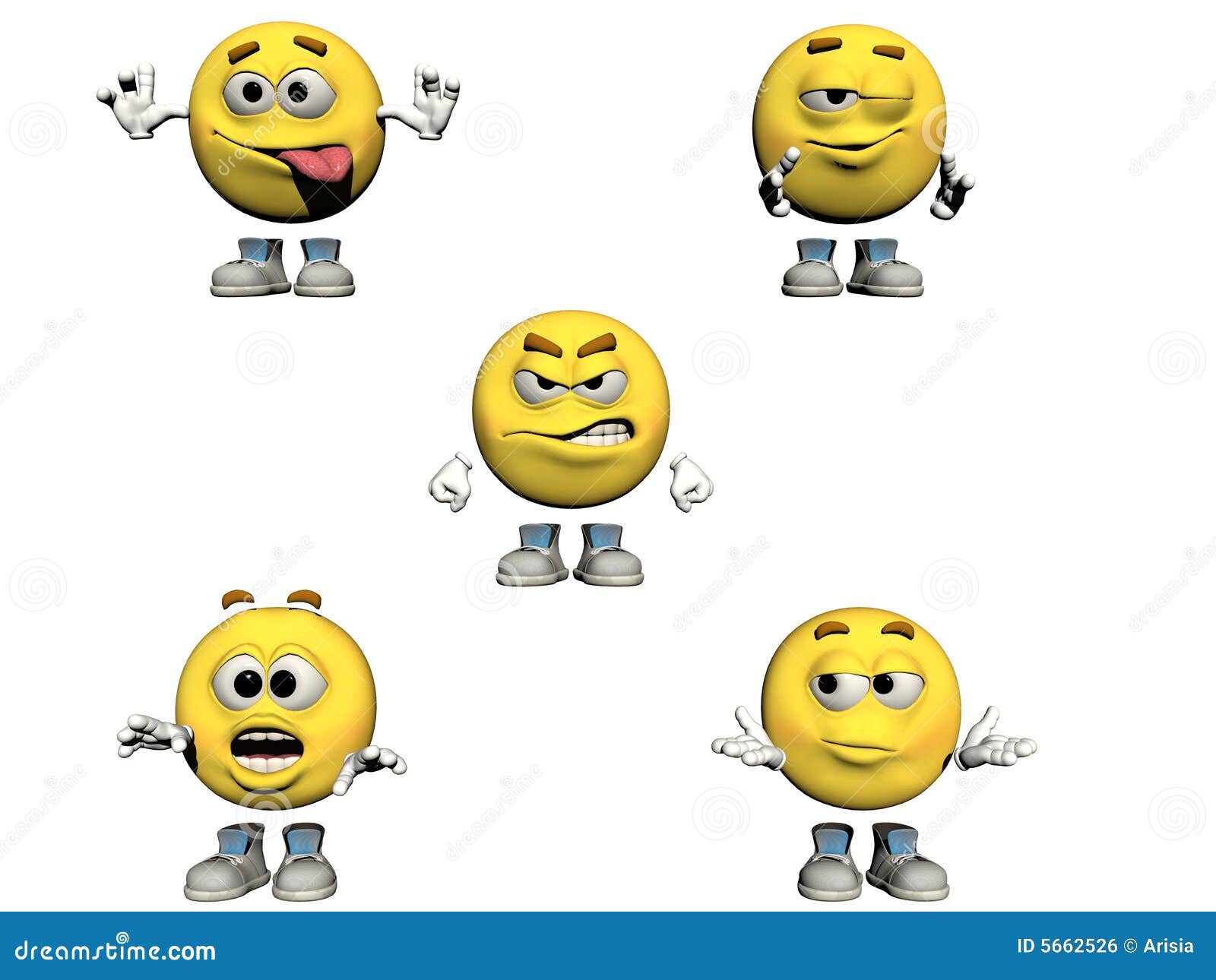 Collection of 3d Emoticons stock illustration. Illustration of ...