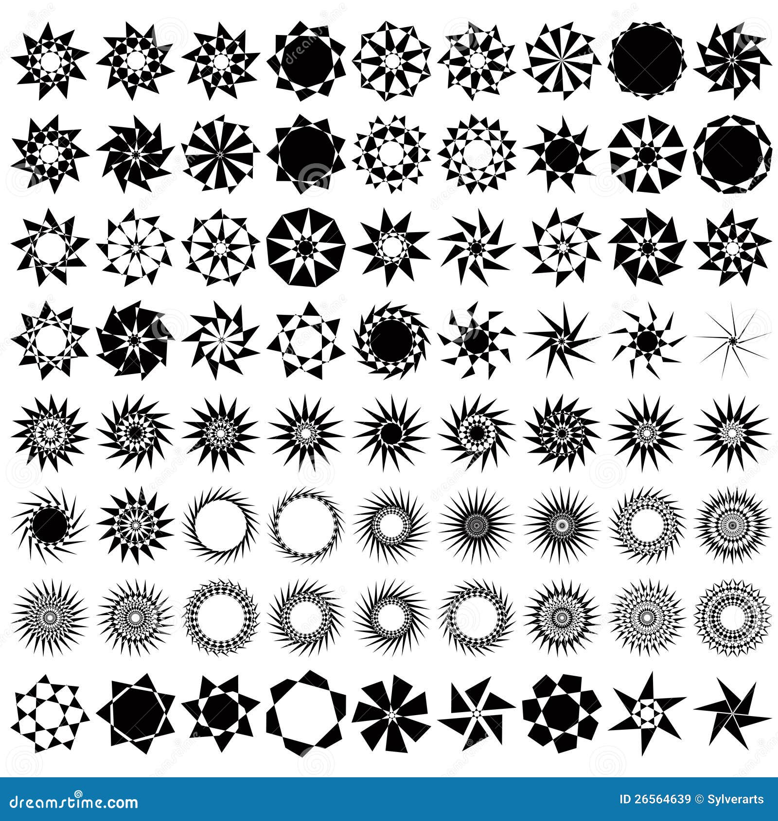 Collection of 72 Star Icons. Stock Vector - Illustration of ...