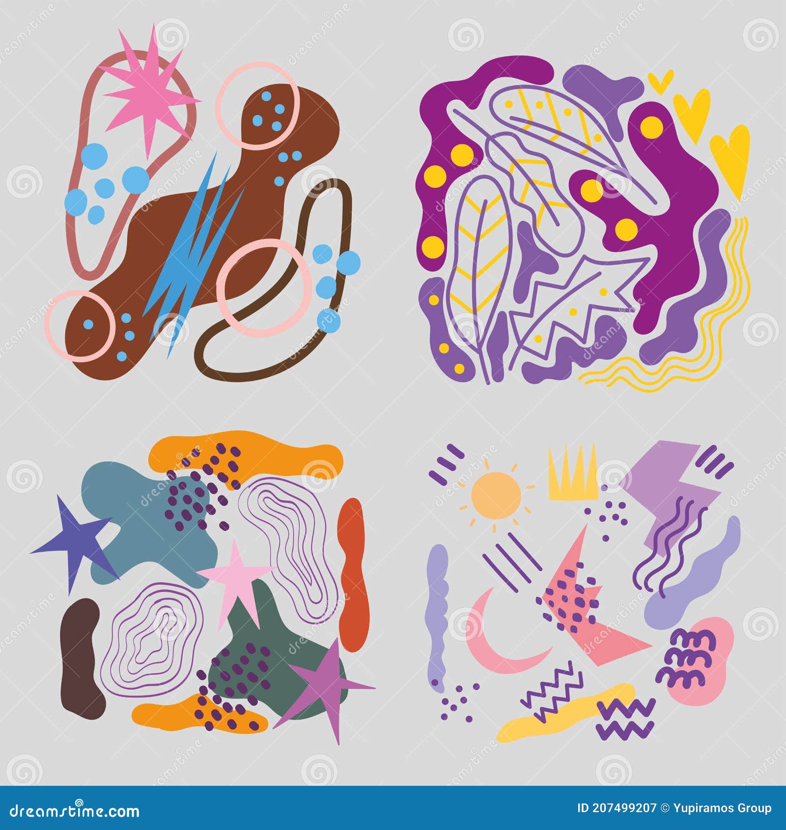 Collection Abstract Backgrounds Elements, Ink Stains and Grunge ...