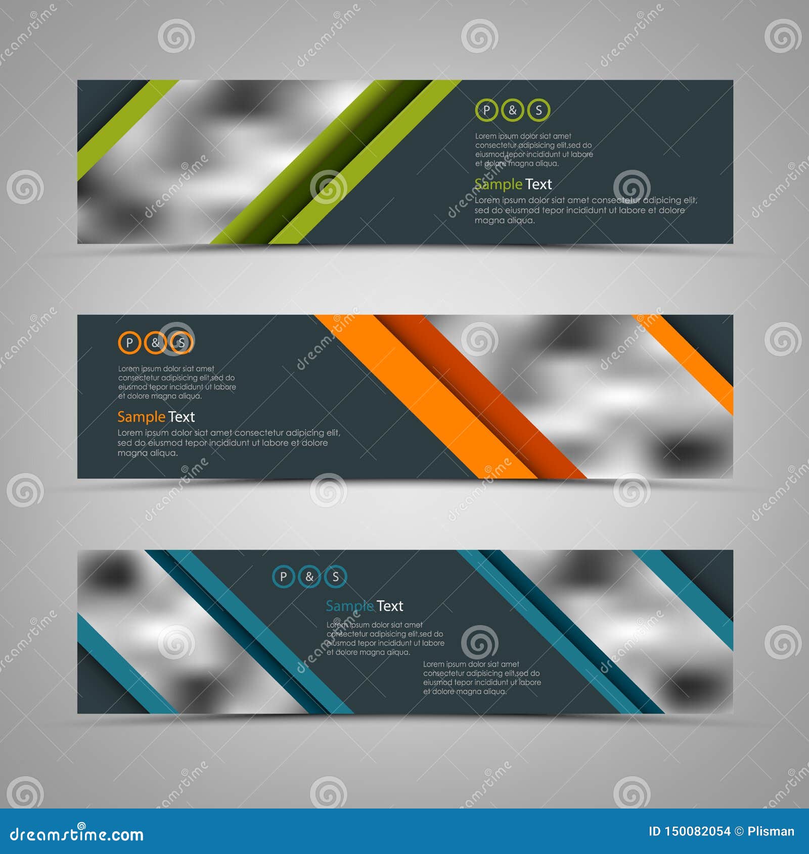 Collection Abstract Banners with Design Diagonal Stripes Template Stock ...