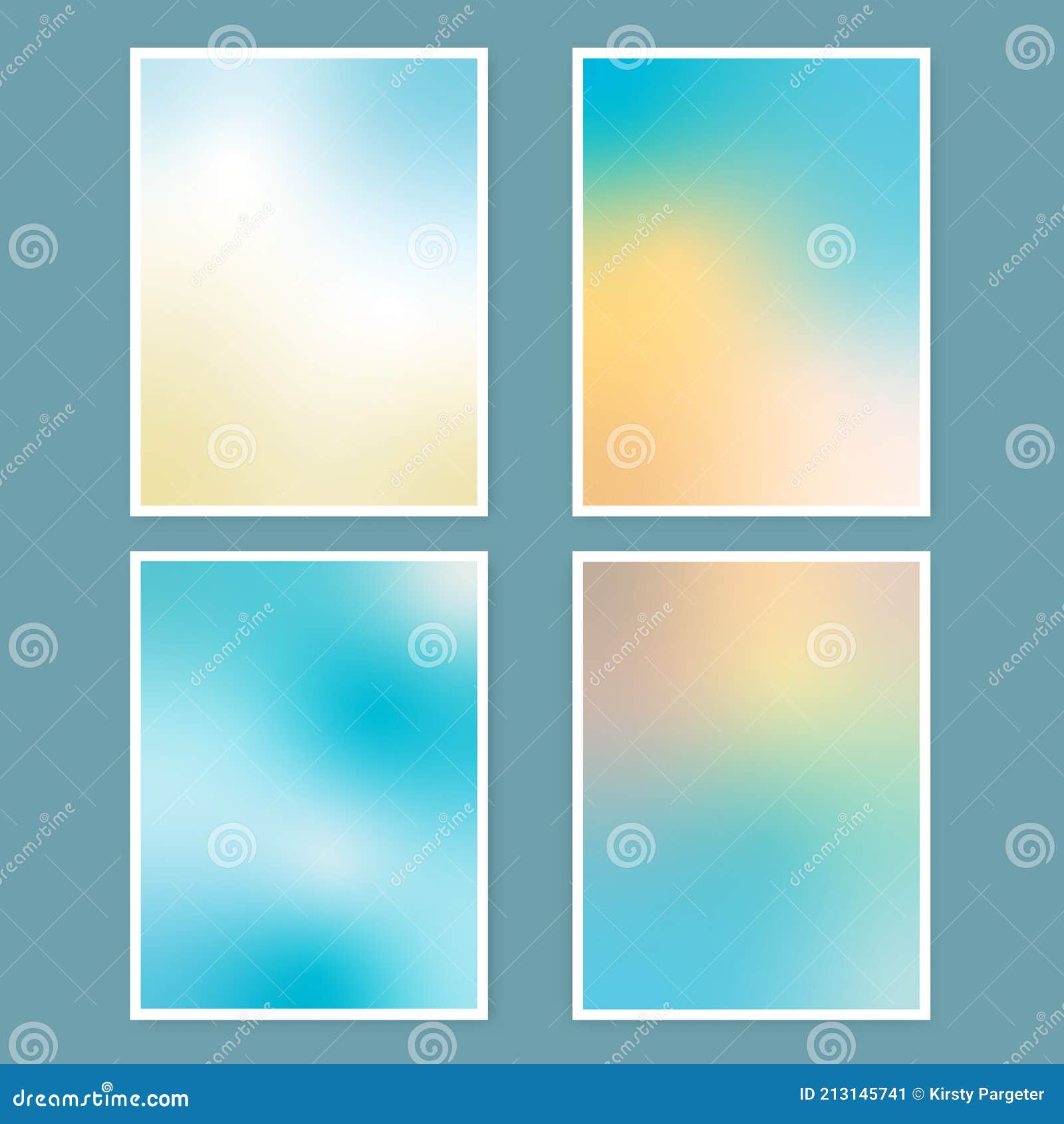 Collection of Abstract Beach Themed Gradient Backgrounds Stock Vector ...