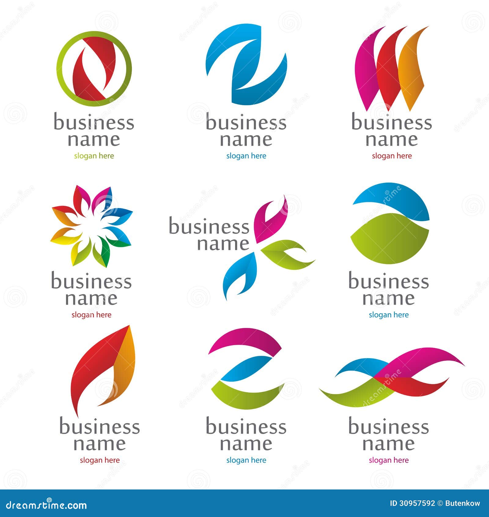 Collection of Abstract Colored Logos Stock Vector - Illustration of ...