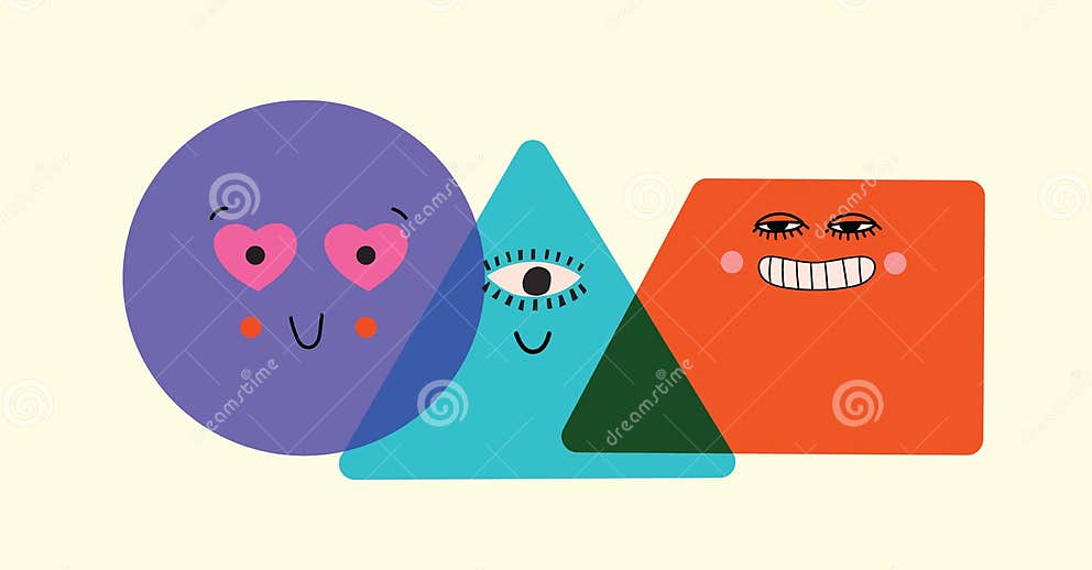 Collection of Abstract Comic Faces with Various Emotions. Crazy ...