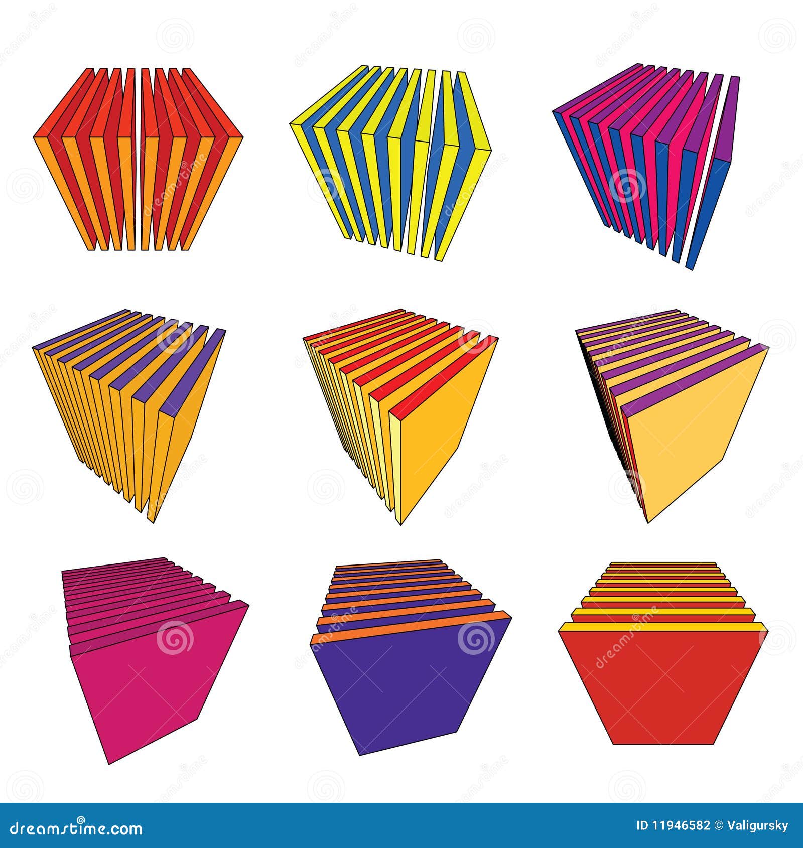 Collection of Abstract Cubes Stock Vector - Illustration of color, icon ...