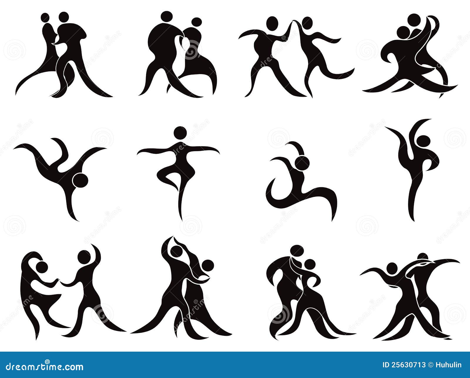 Collection of Abstract Dancers Stock Vector - Illustration of motion ...