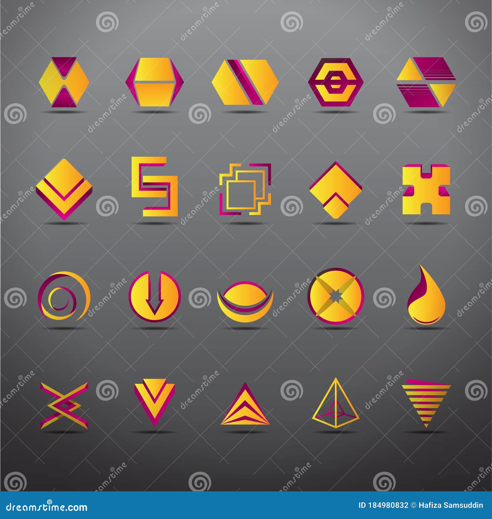 Collection of Abstract Design Icon. Vector Illustration Decorative ...