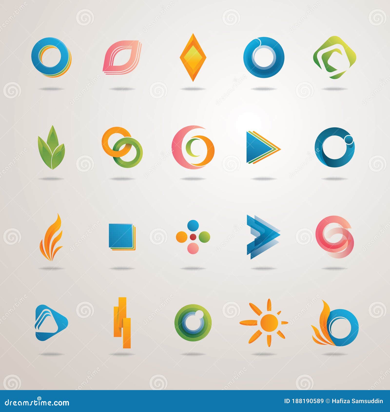 Collection of Abstract Design Icons. Vector Illustration Decorative ...