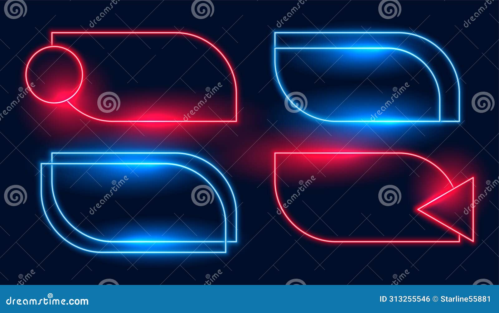Collection of Abstract Electric Laser Frame Banner with Blank Space ...