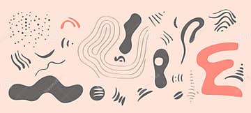 Collection of Abstract Emphasis Shape Texture in Doodle Art Stock ...