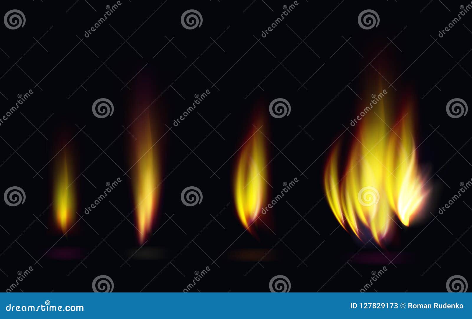 Collection of Abstract Fire in Vector Stock Vector - Illustration of ...