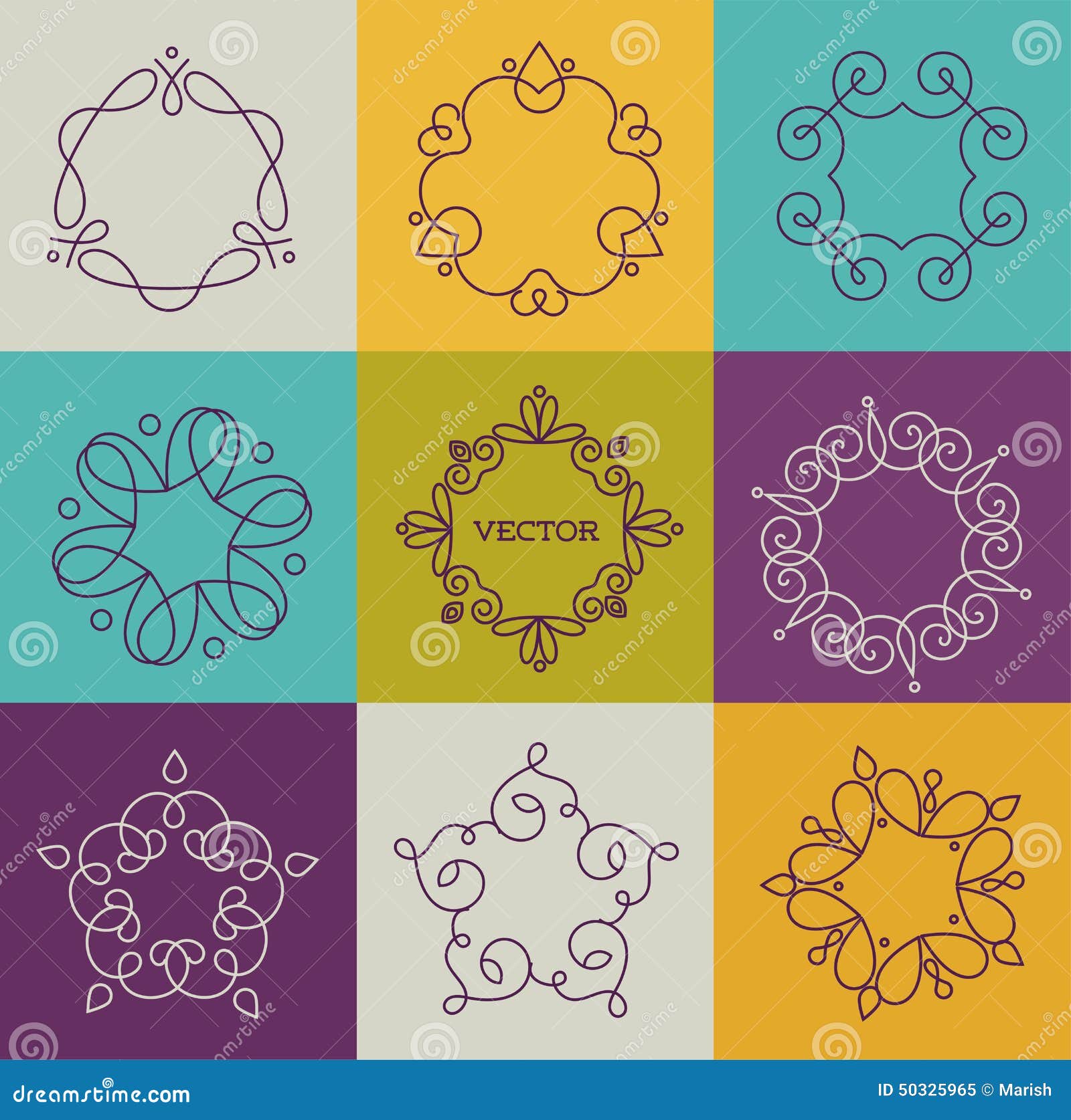 Collection of Abstract Geometrical Icons, Elements Stock Vector ...