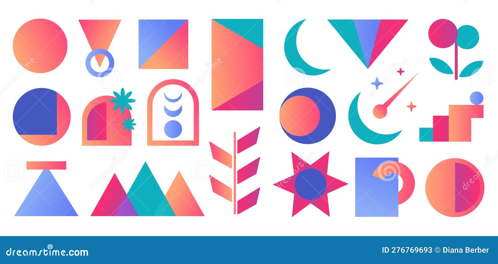 Collection of Abstract Gradient Shapes and Geometrical Objects ...