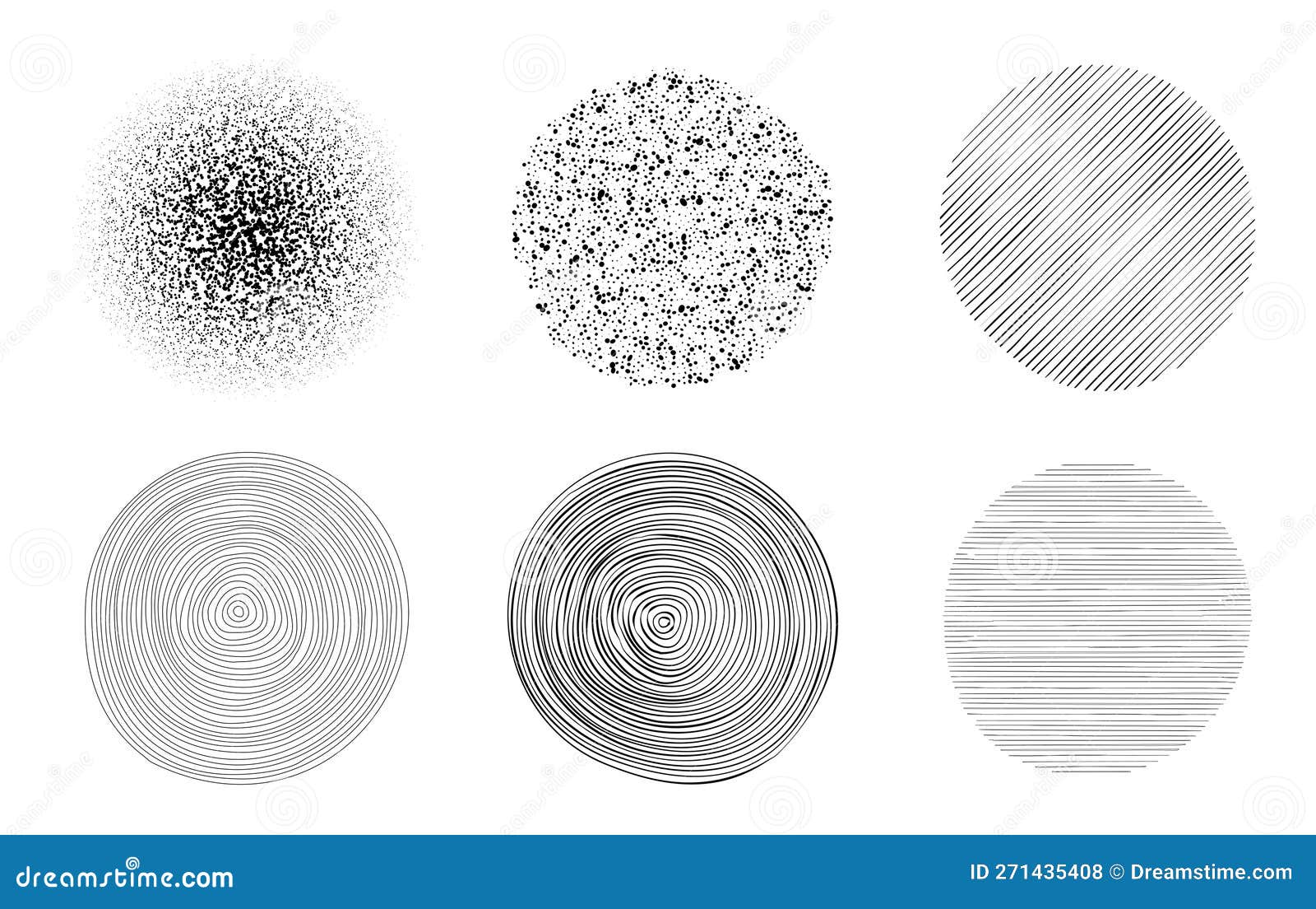 Collection of Abstract Handdrawn Circular Design Elements Stock Vector ...