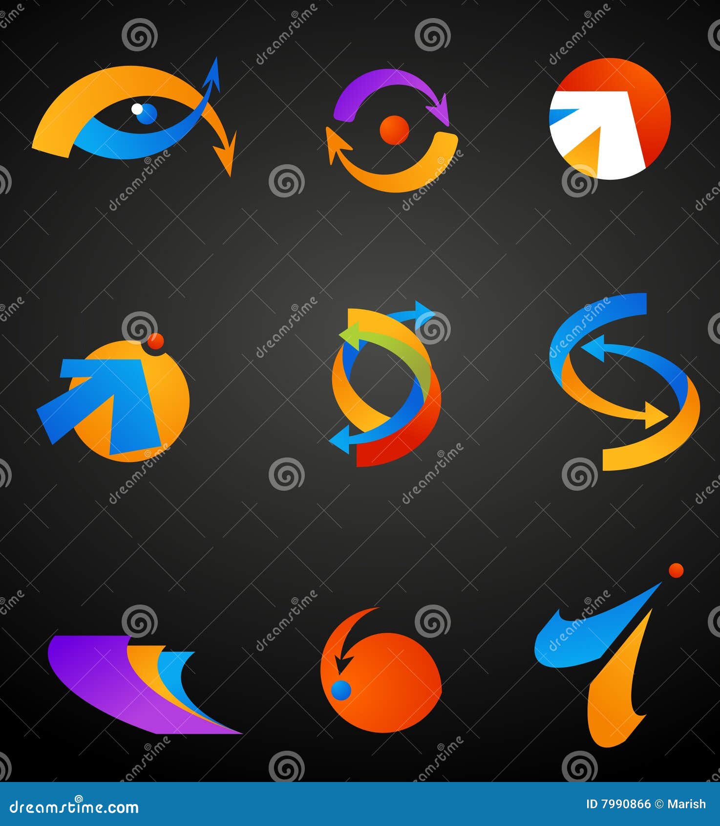 Collection of Abstract Icons Stock Vector - Illustration of computer ...