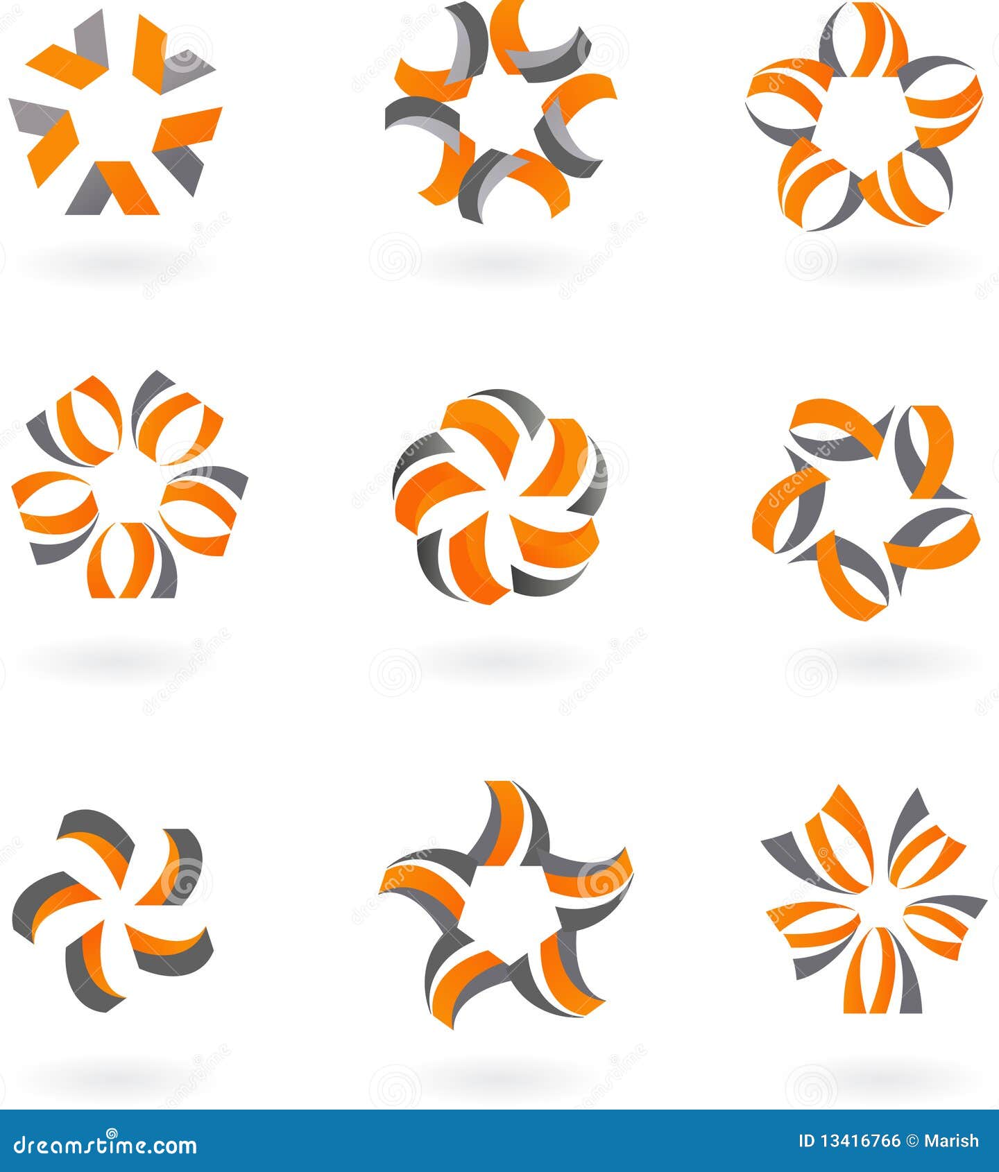 Collection of Abstract Icons and Logos - 5 Stock Vector - Illustration ...
