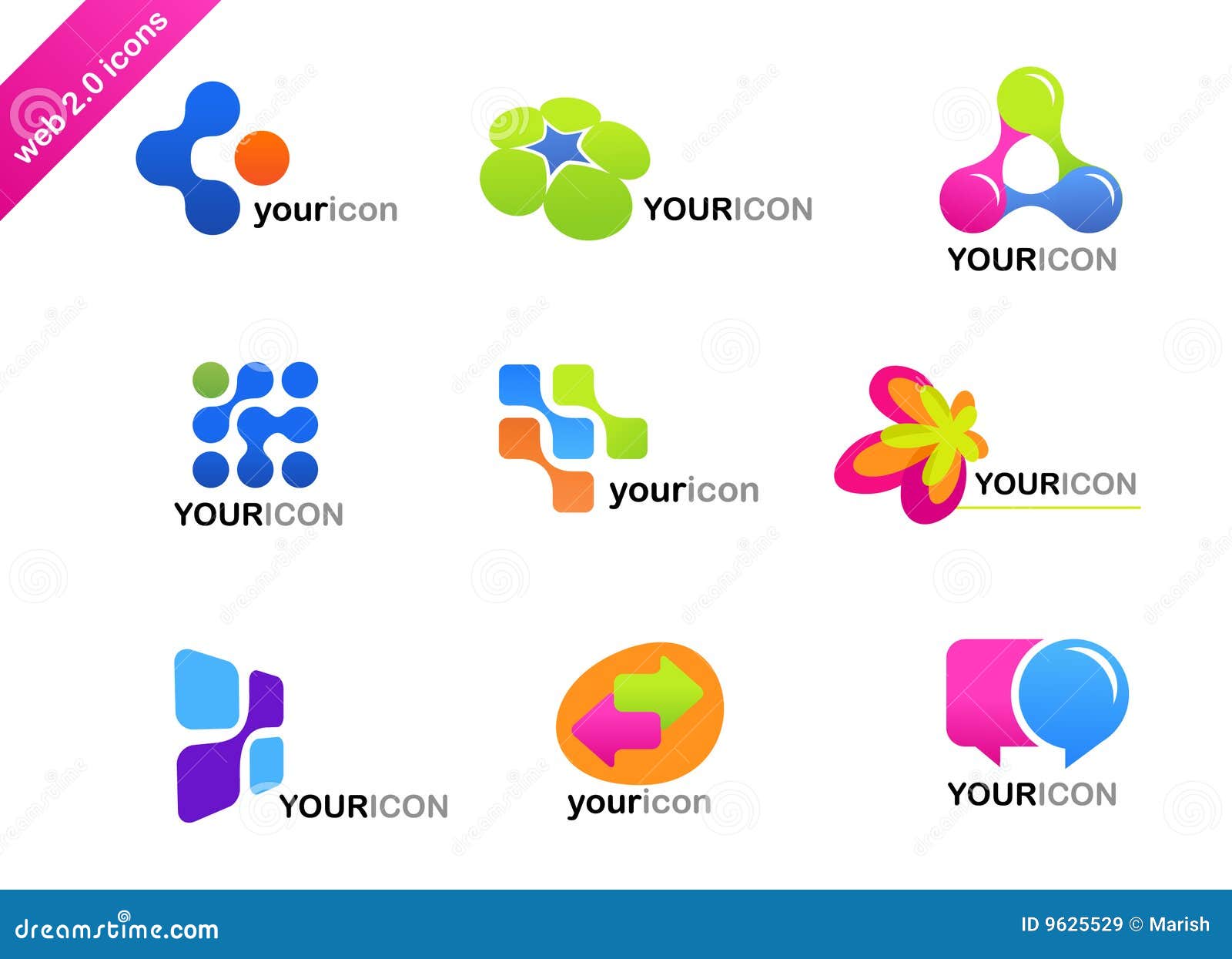 Collection of Abstract Icons and Logos Stock Vector - Illustration of ...