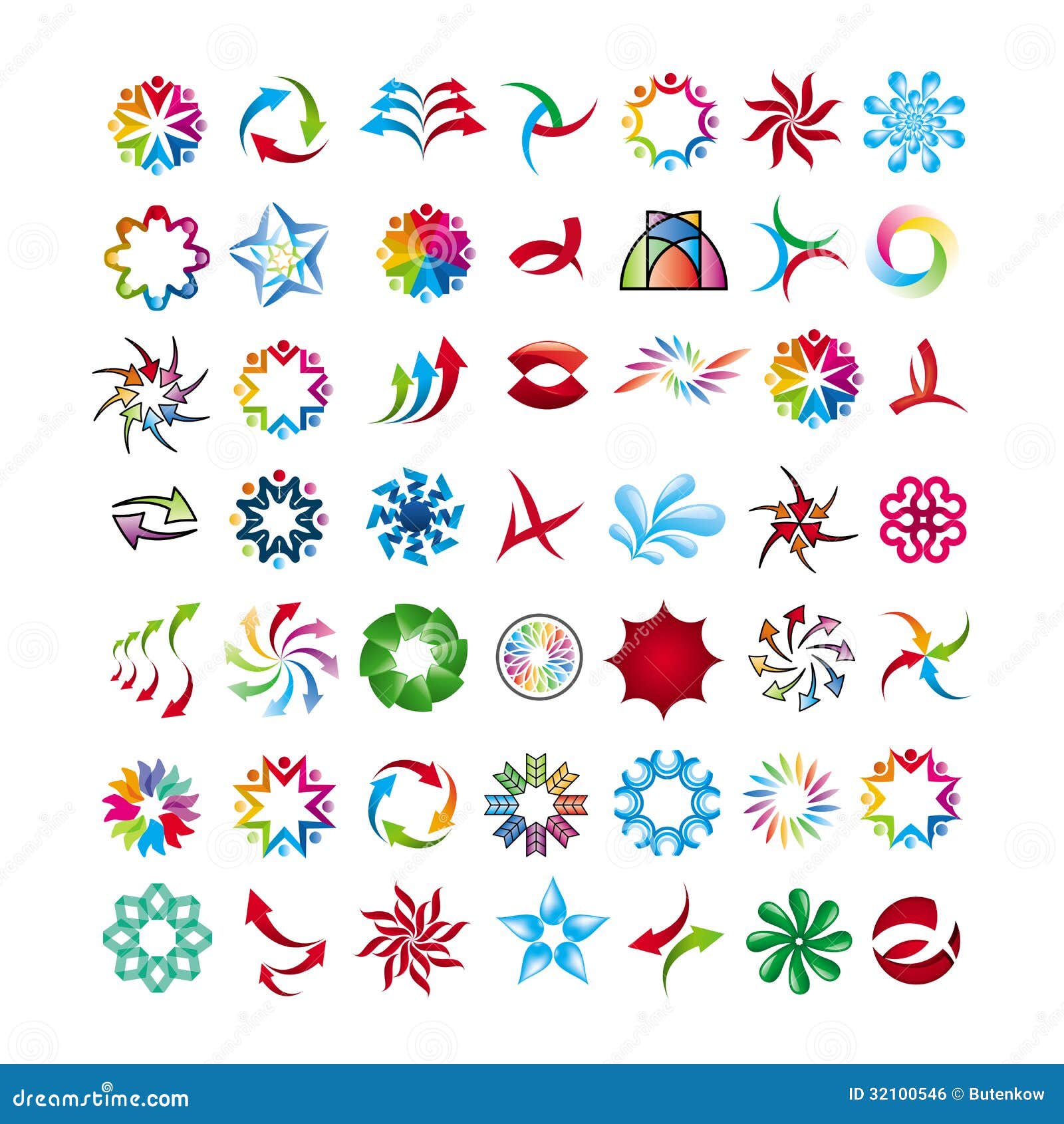 Collection of Abstract Icons Stock Vector - Illustration of paper ...