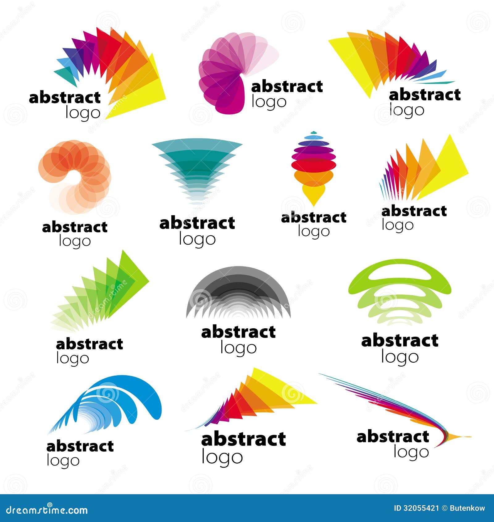 Collection of Abstract Logos Range Stock Vector - Illustration of ...
