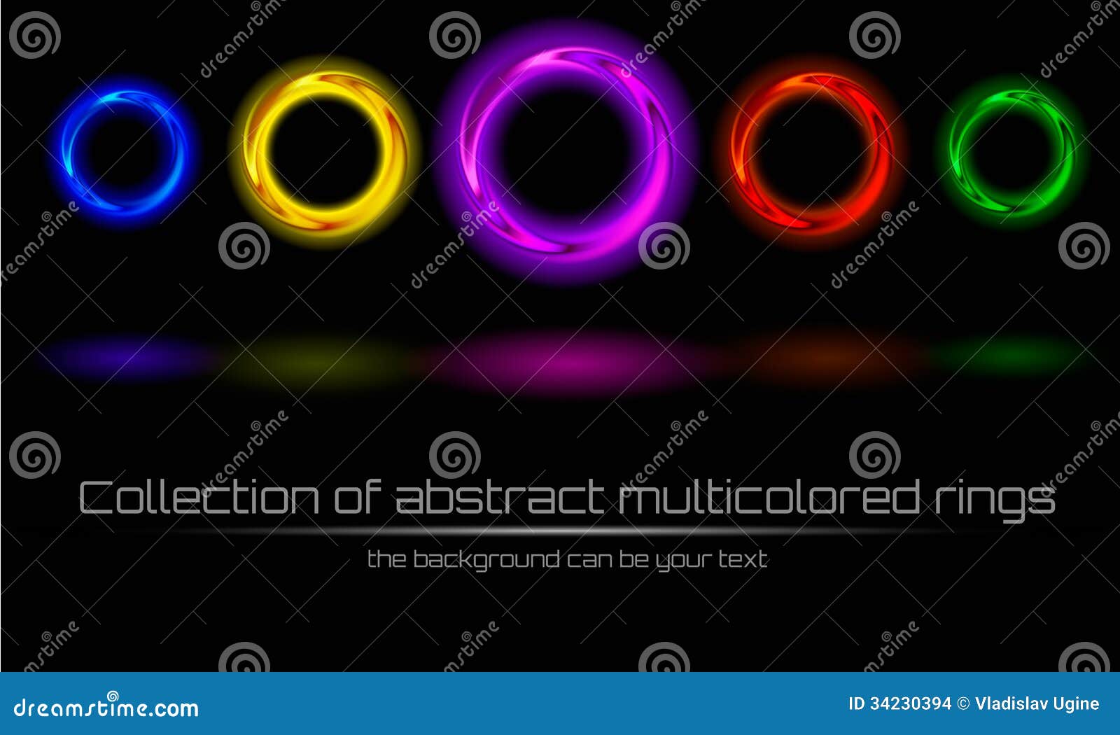 Collection of Abstract Multicolored, Colorful Ring Stock Vector ...