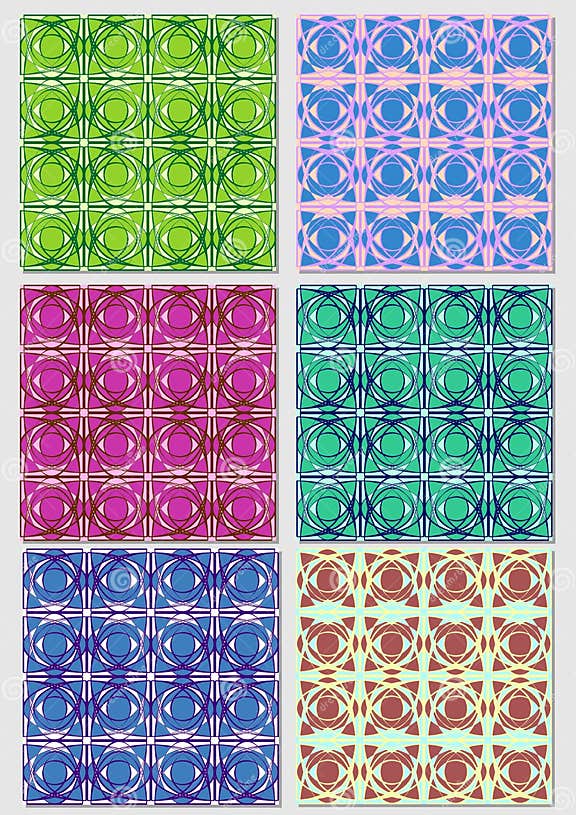 Collection of Abstract Patterns in Various Color Combinations.Seamless ...