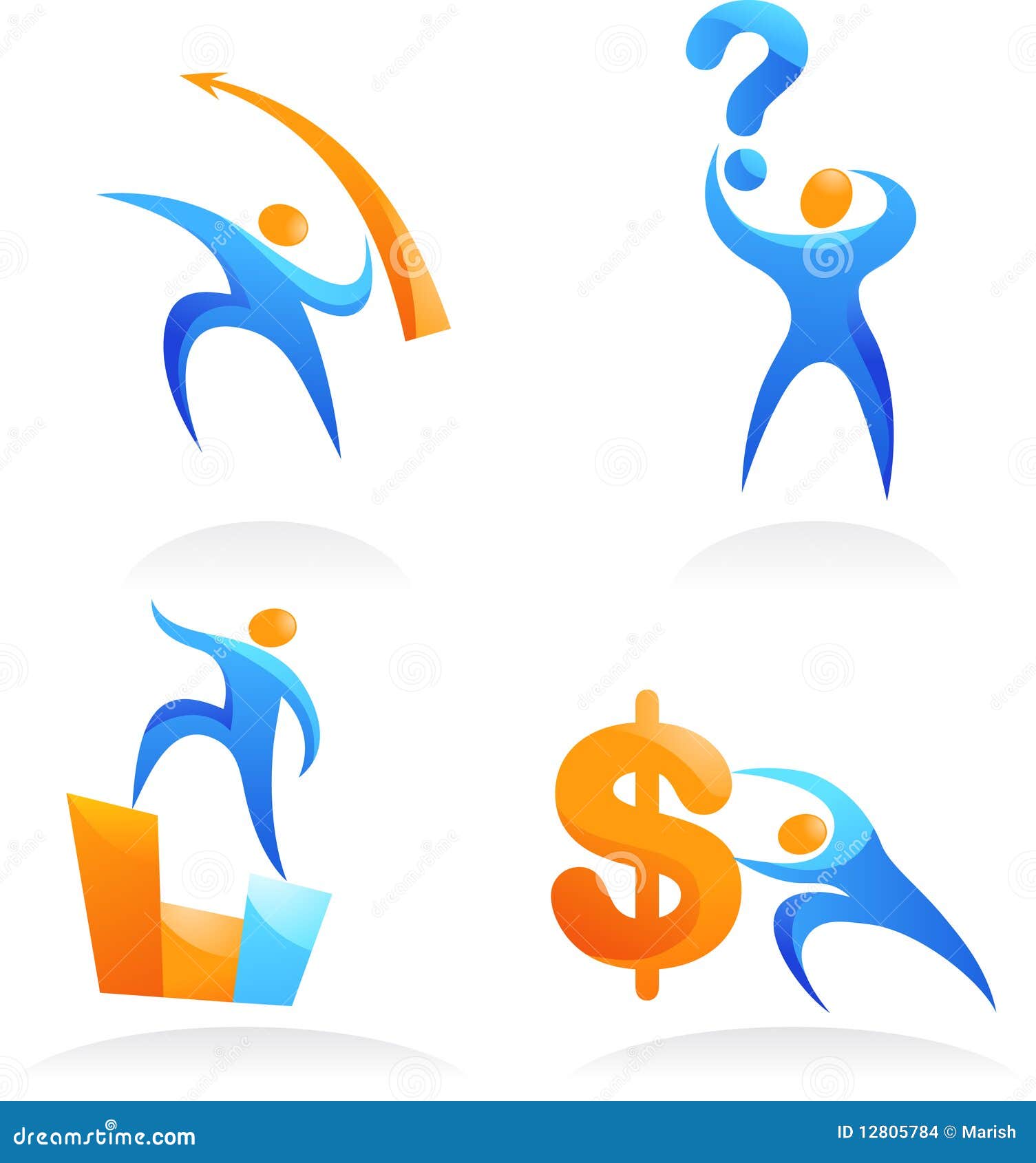 Collection of Abstract People Logos - 13 Stock Vector - Illustration of ...