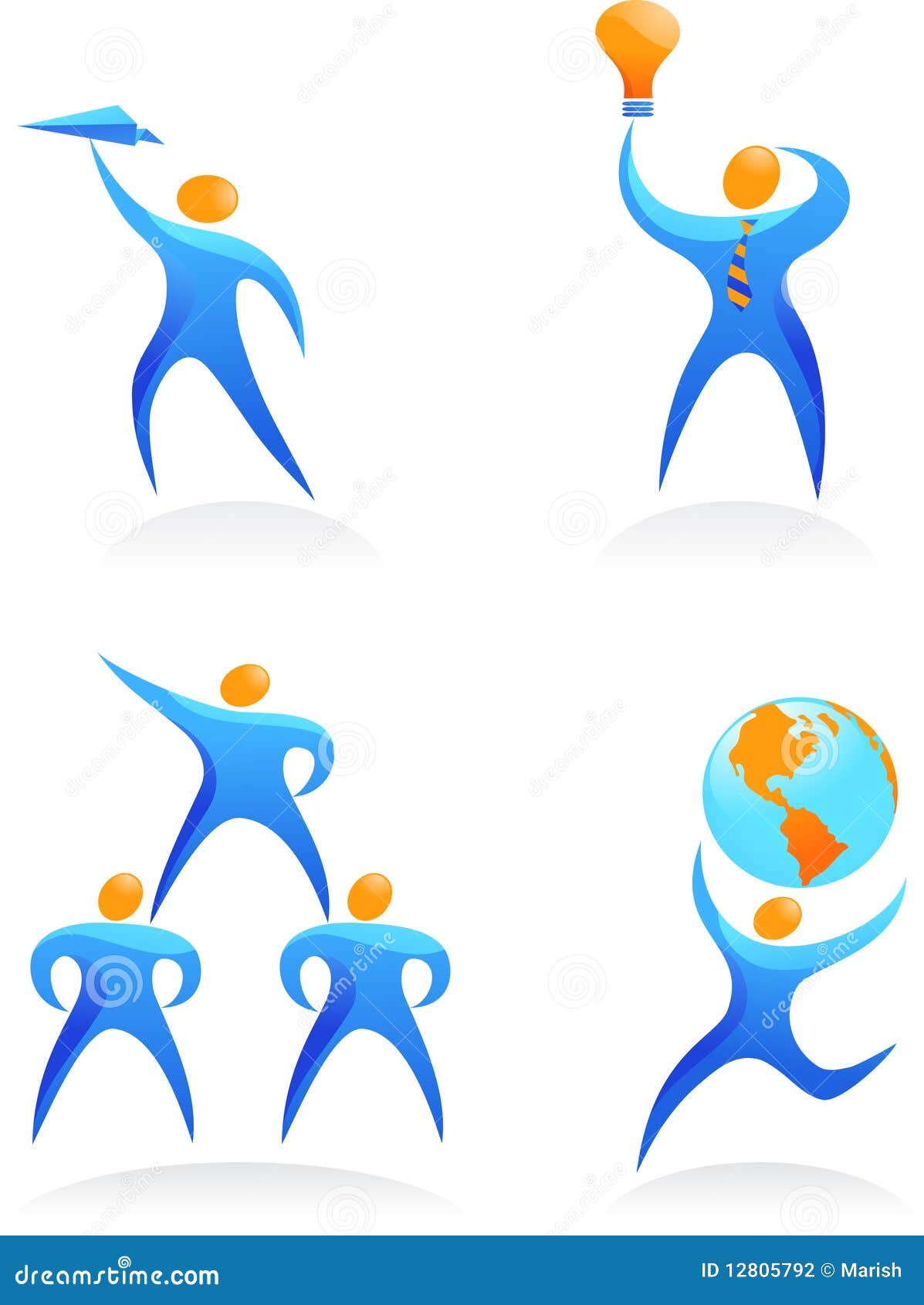 Collection of Abstract People Logos - 14 Stock Vector - Illustration of ...