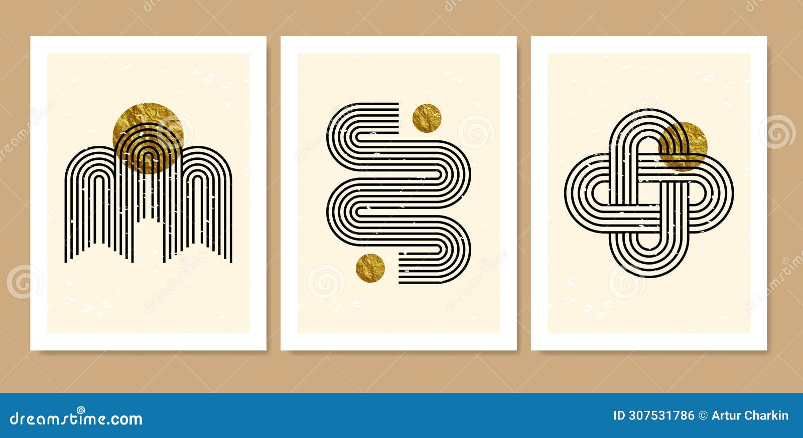 A Collection of Abstract Posters with Simple Geometric Lines, Shapes ...