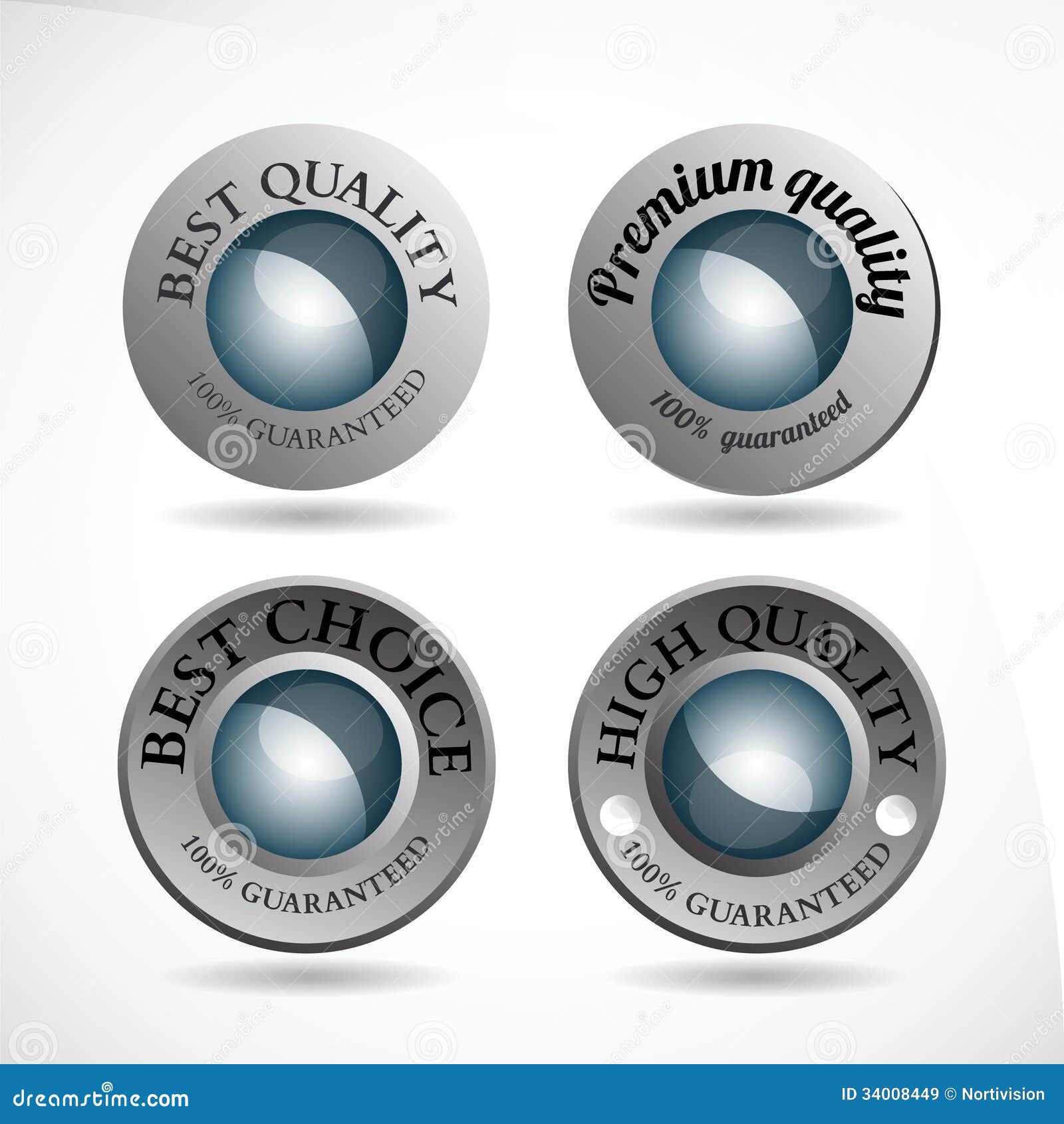 Collection of Abstract Silver Badges Stock Vector - Illustration of ...