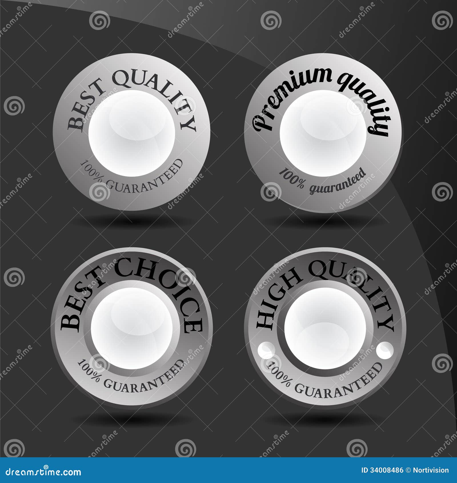 Collection of Abstract Silver Badges Stock Vector - Illustration of ...