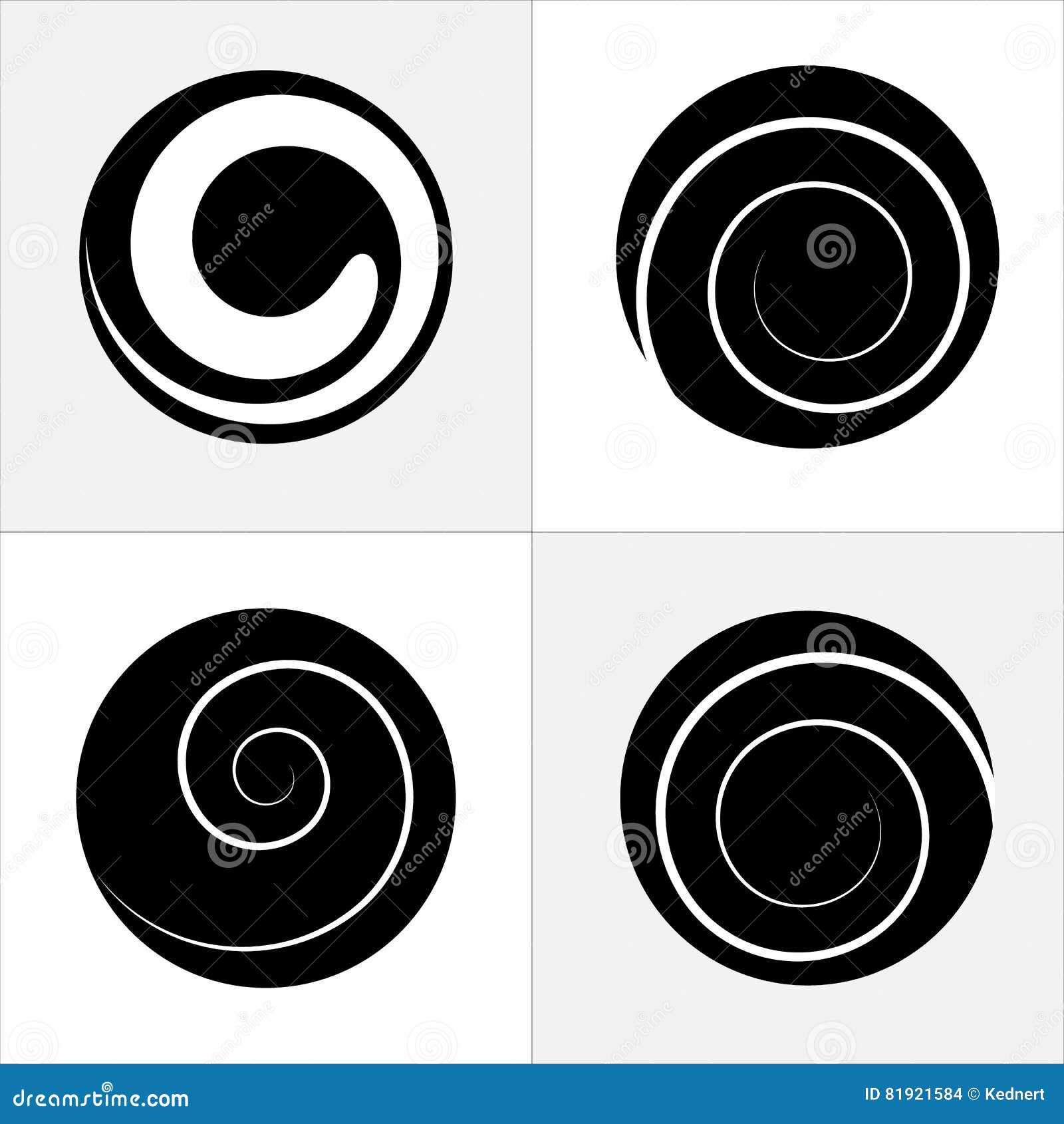 Collection of Abstract Spiral Vector Elements. Stock Vector ...