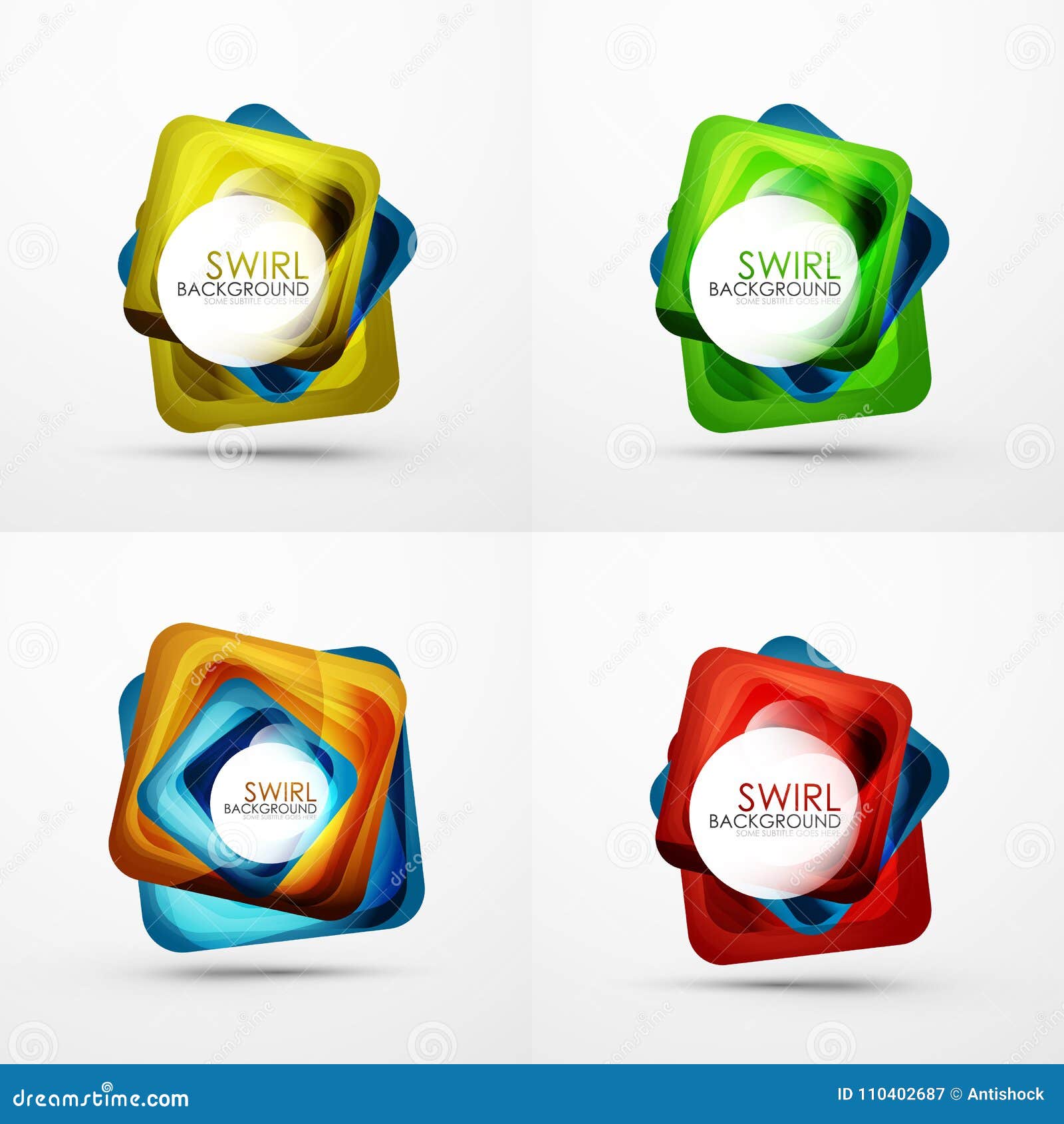 Collection of Abstract Square Shape Backgrounds Stock Vector ...