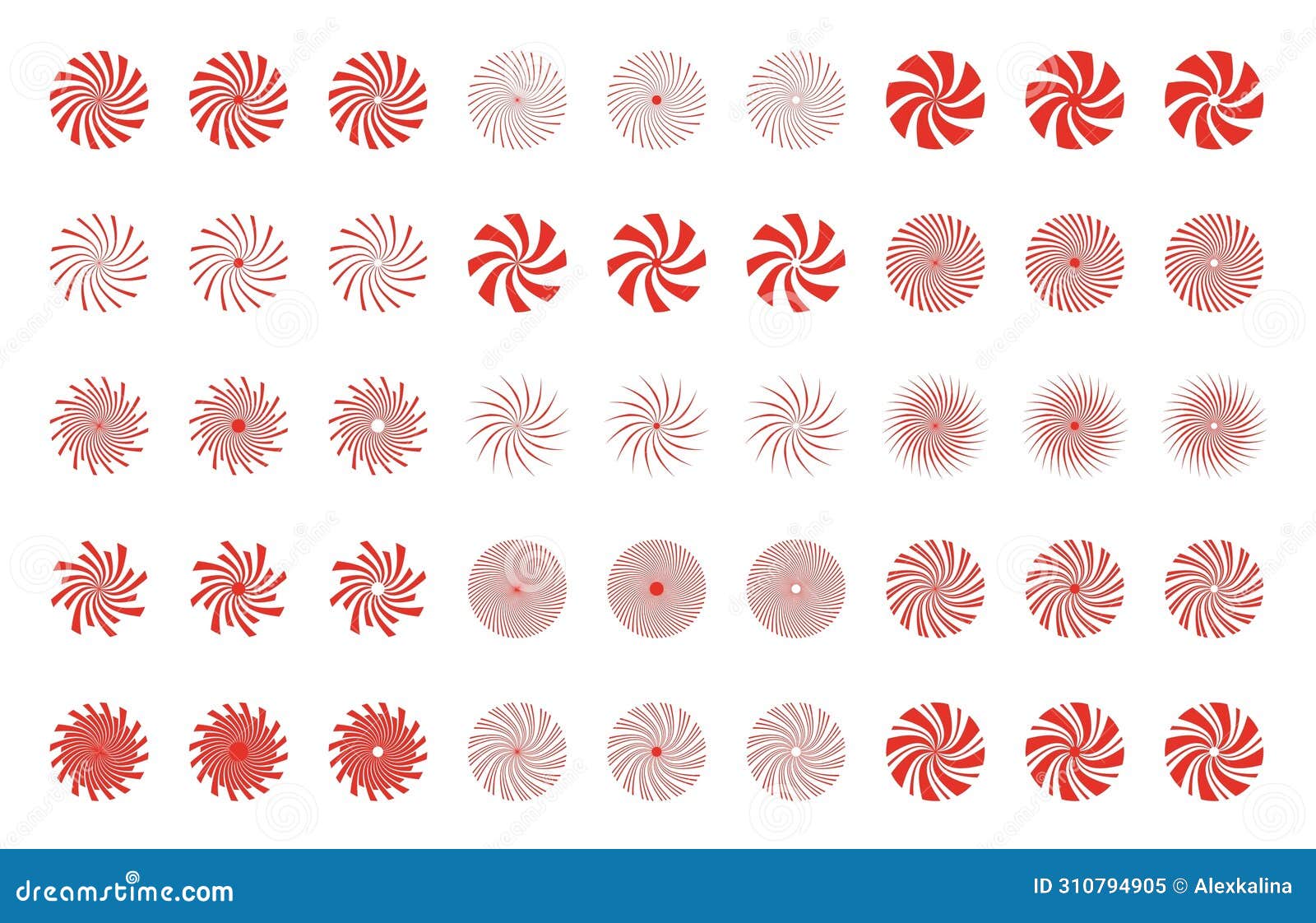 Collection of Abstract Sun Red Rays. Set of Summer Vector Sunray ...