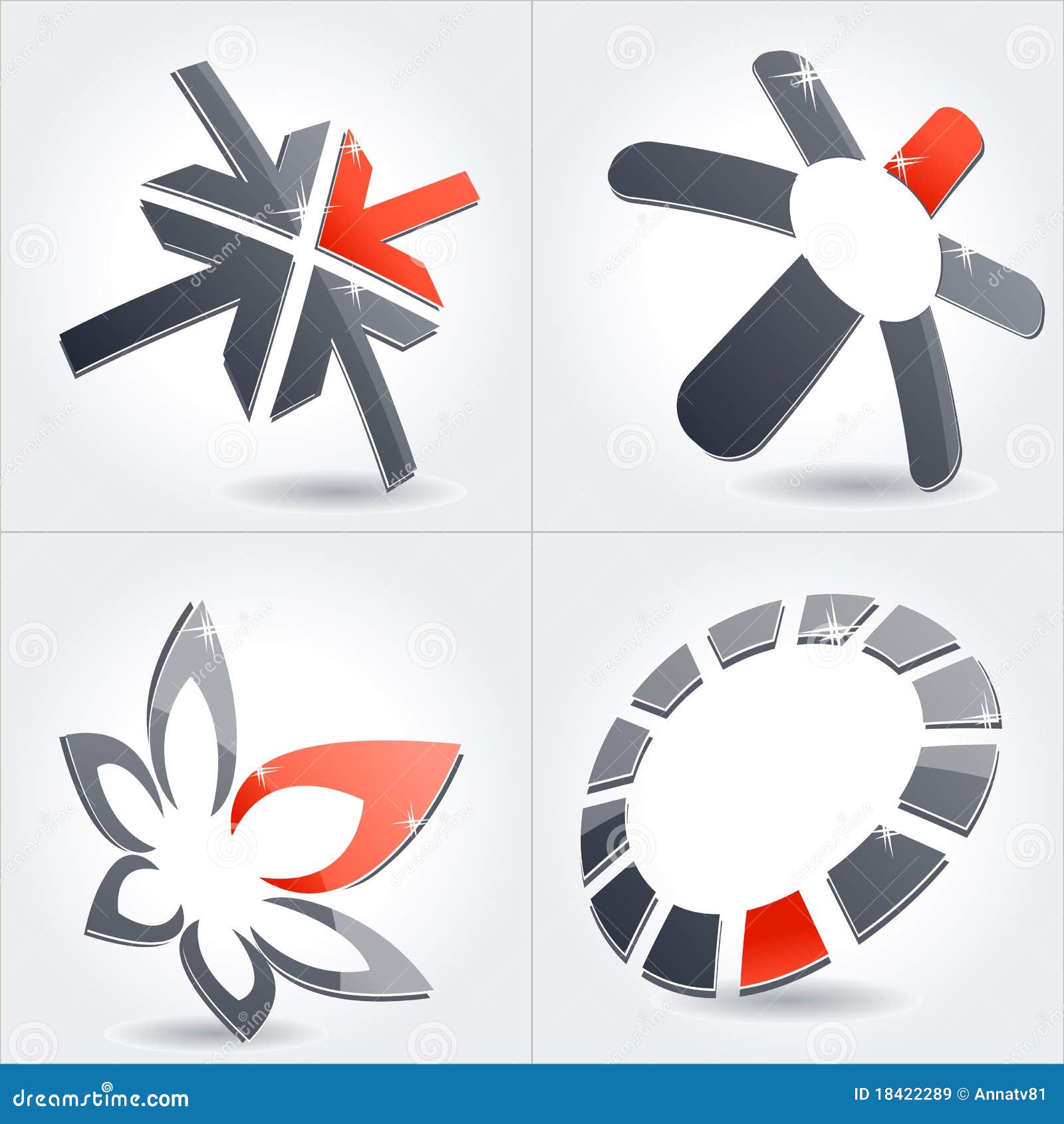 Collection of Abstract Symbols Stock Vector - Illustration of floral ...