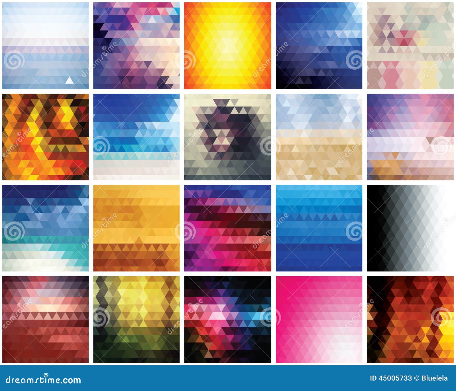 Collection of 20 Abstract Triangles Backgrounds, Pattern Design Stock ...