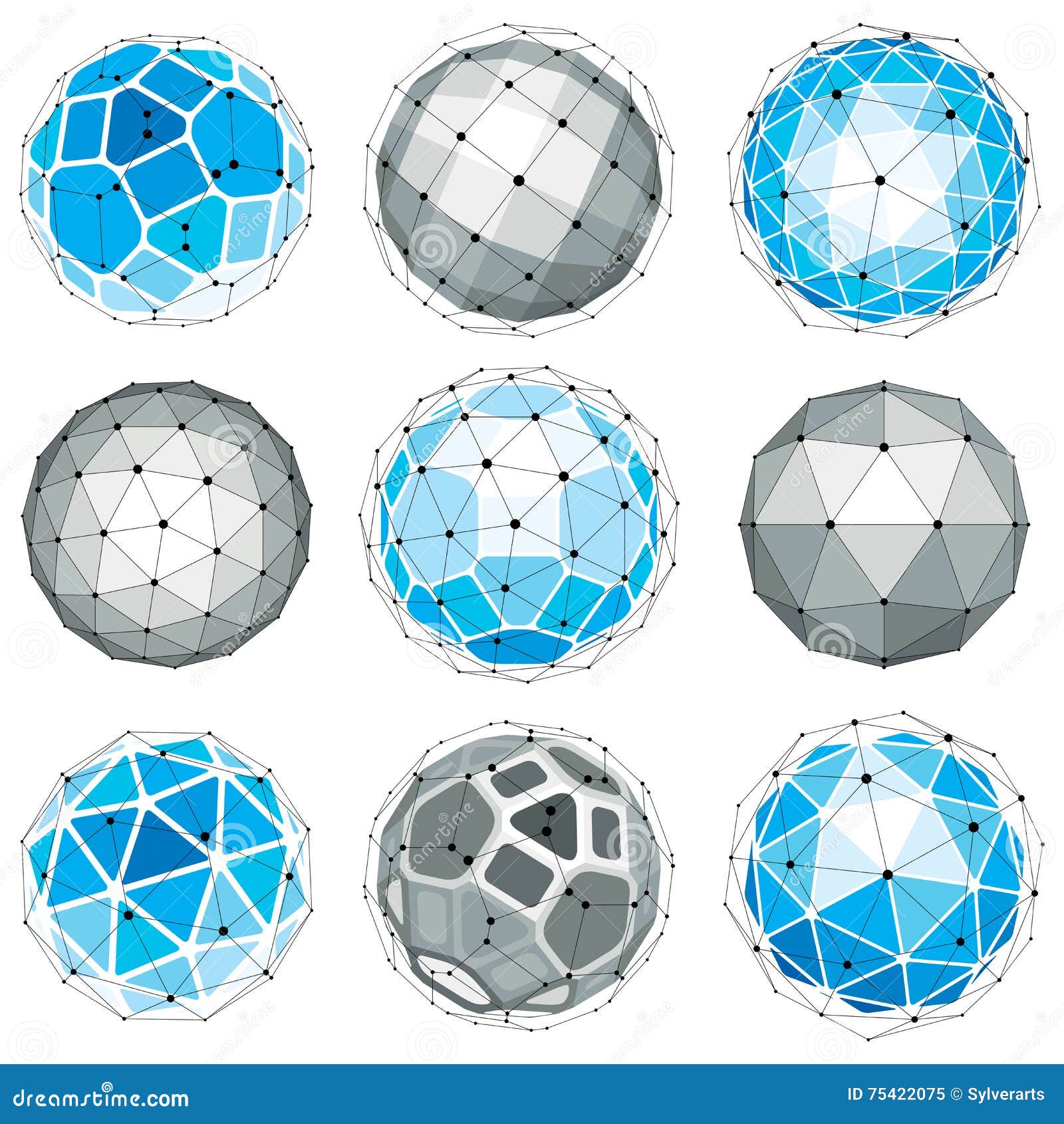 Collection of Abstract Vector Low Poly Objects Stock Vector ...